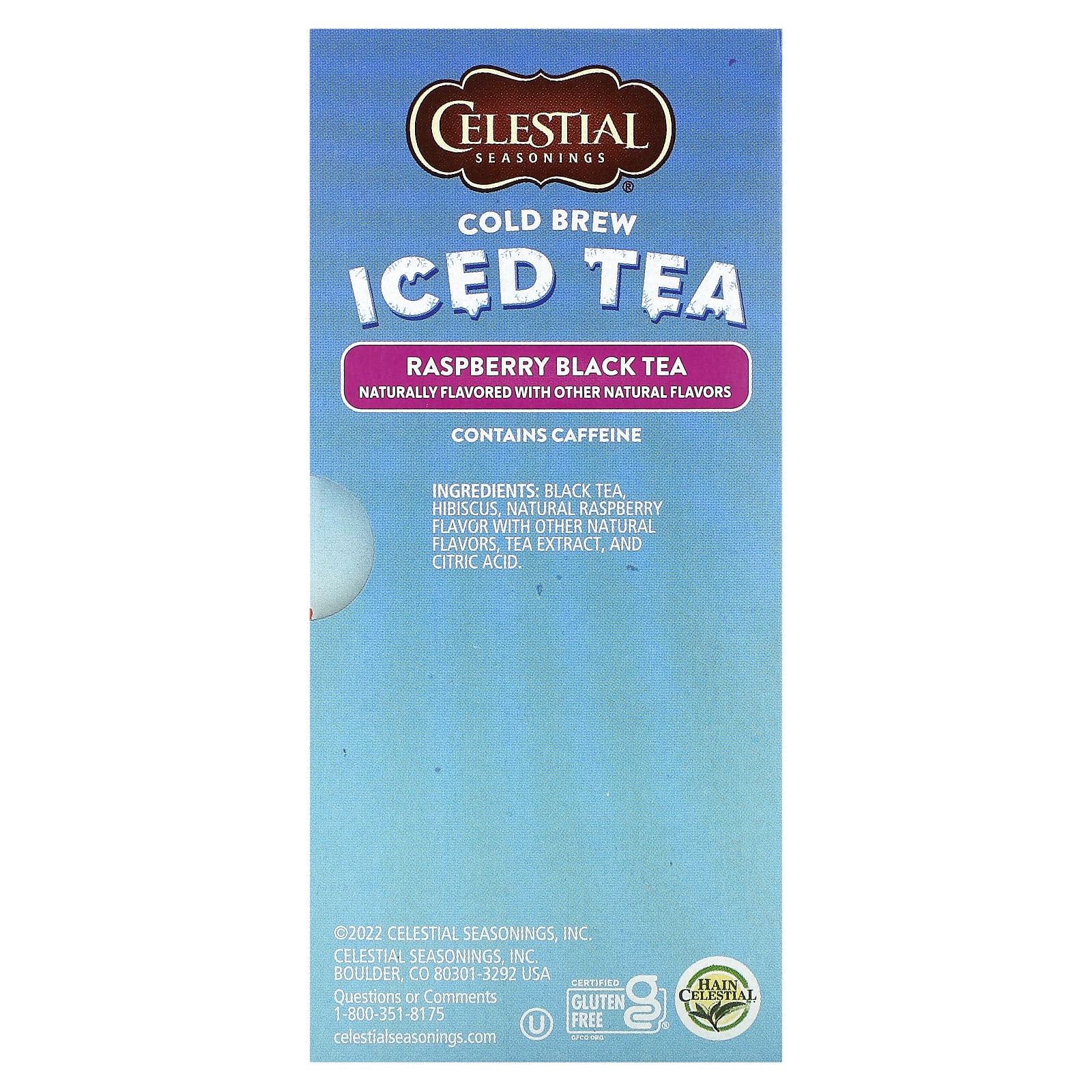 Celestial Seasonings, Cold Brew Iced Tea, Raspberry Black Tea, 18 Tea ...