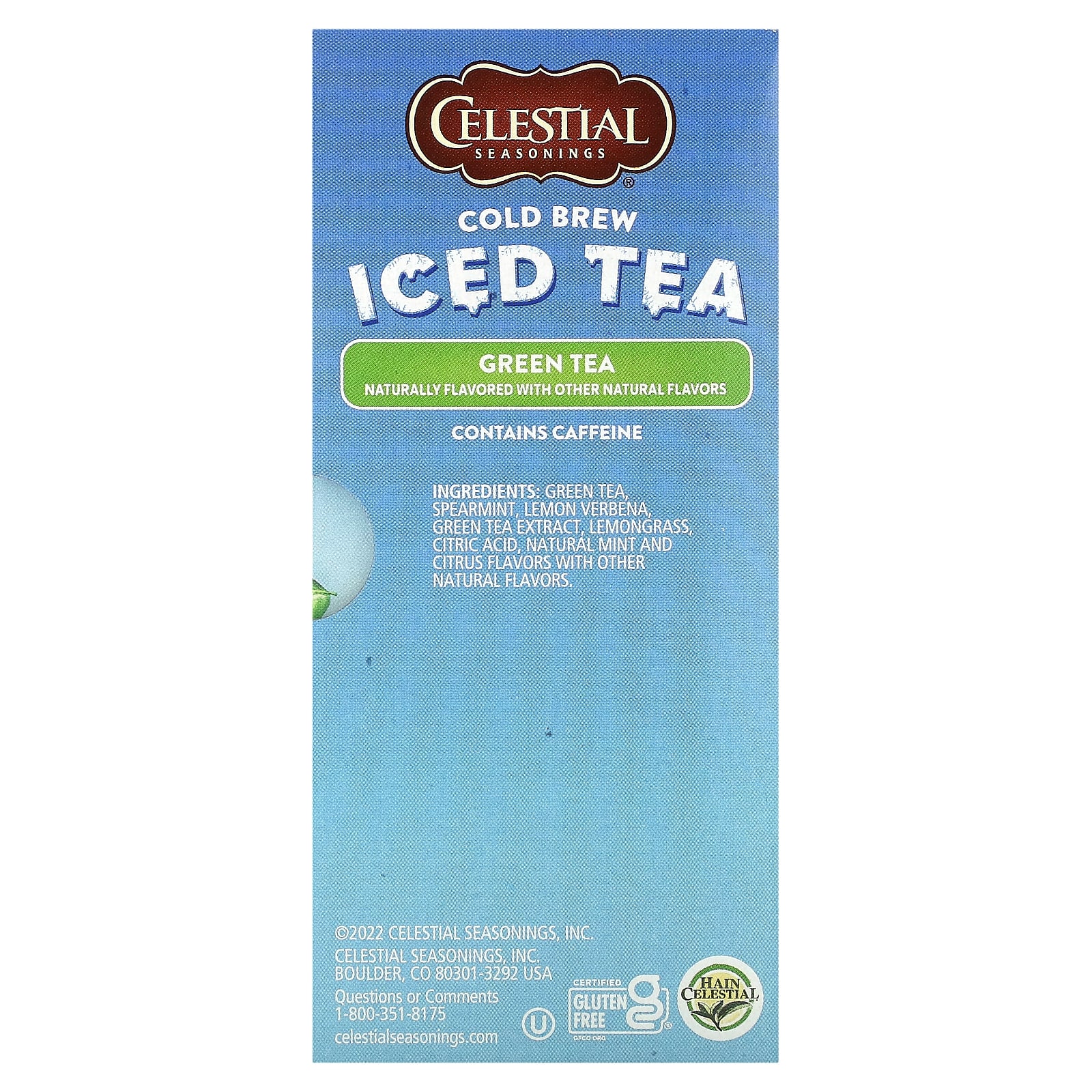 Celestial Seasonings, Cold Brew Iced Tea, Green Tea, 18 Tea Bags, 1.26 ...