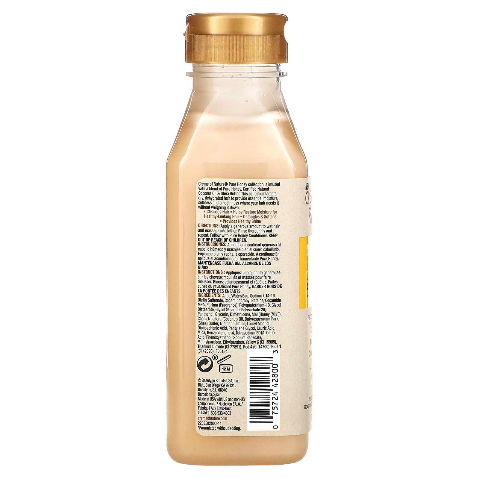 Creme Of Nature, Pure Honey, Moisturizing Dry Defense Shampoo, For Dry ...