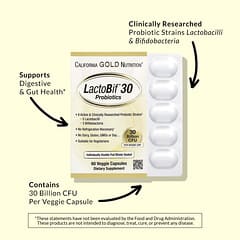 California Gold Nutrition, LactoBif 30 Probiotics, 30 Billion CFU, 60 ...