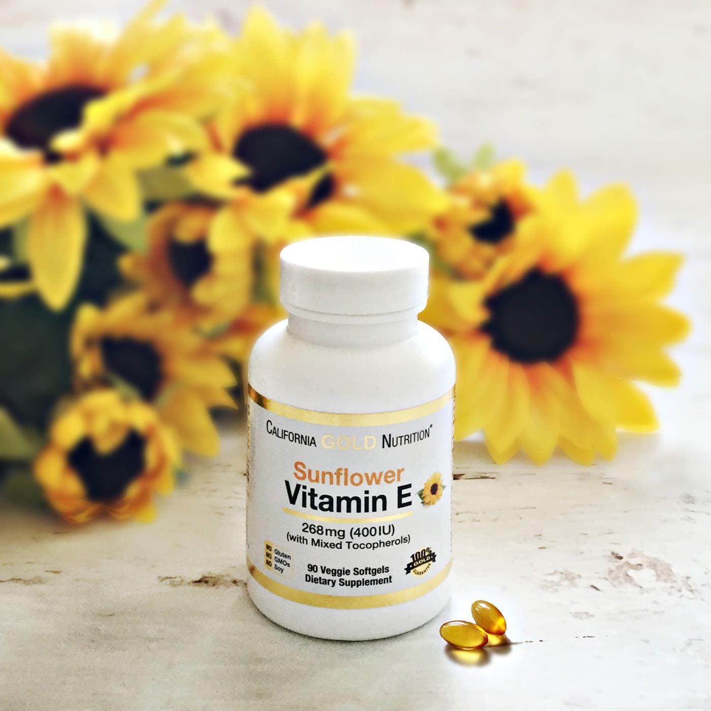California Gold Nutrition, Girasol y vitamina E, Con mezcla de ...