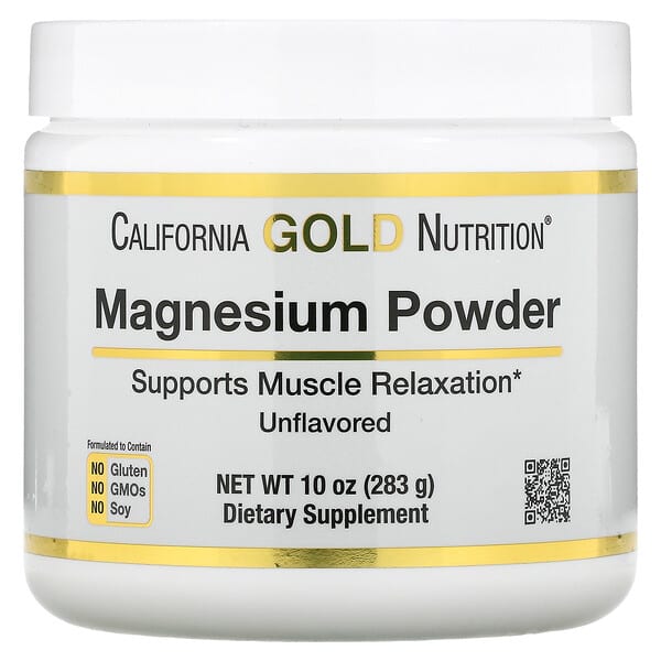 California Gold Nutrition, Magnesium Powder Beverage, Unflavored, 10 oz ...