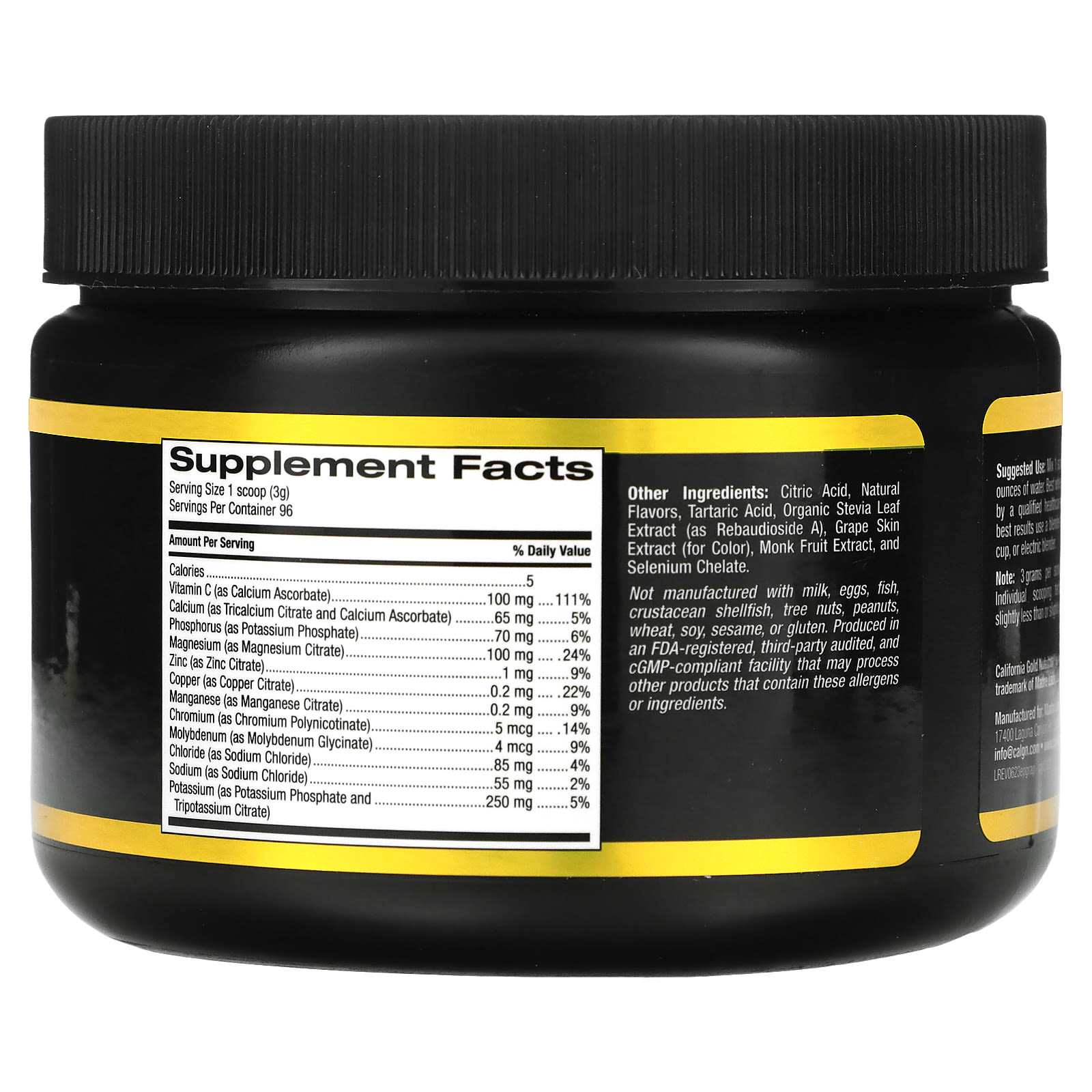 California Gold Nutrition, Sport, Electrolyte Powder, Natural Grape, 10 ...