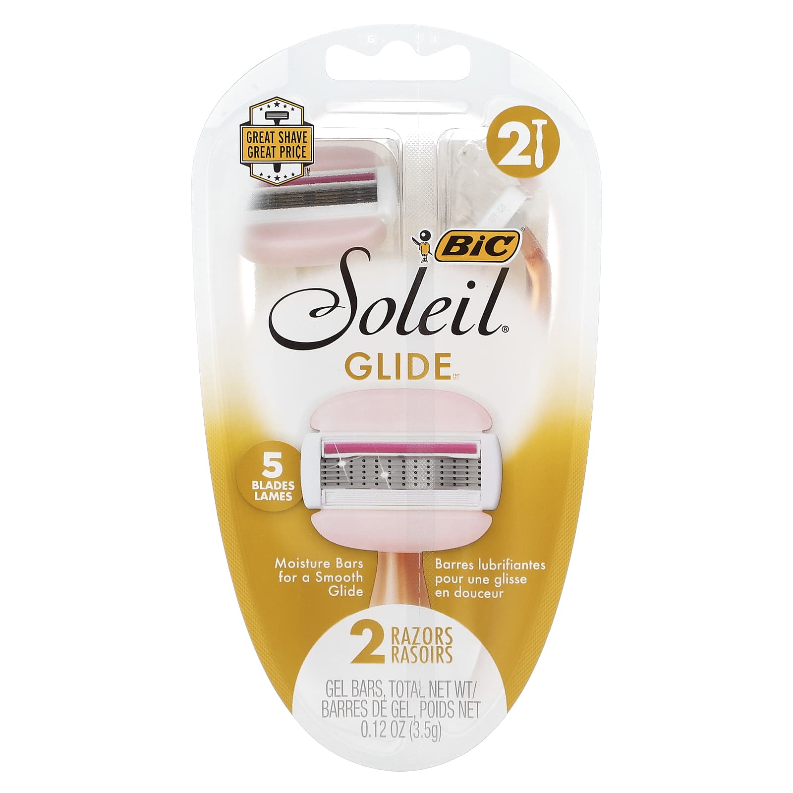 BIC, Soleil Glide, Disposable Razors, 2 Razors
