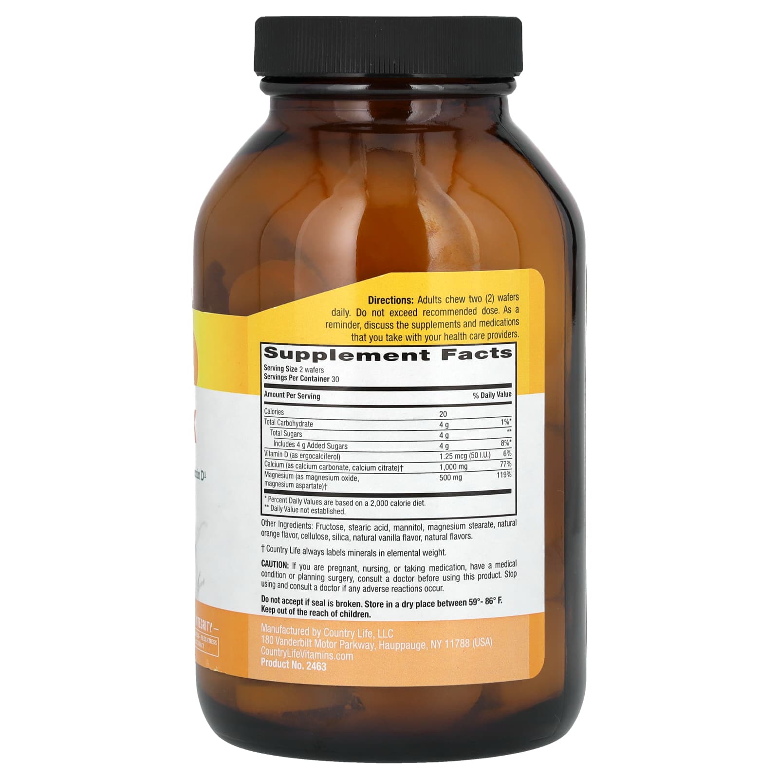 Country Life, Cal-Snack, Chewable Calcium Magnesium, Vanilla Orange, 60 ...