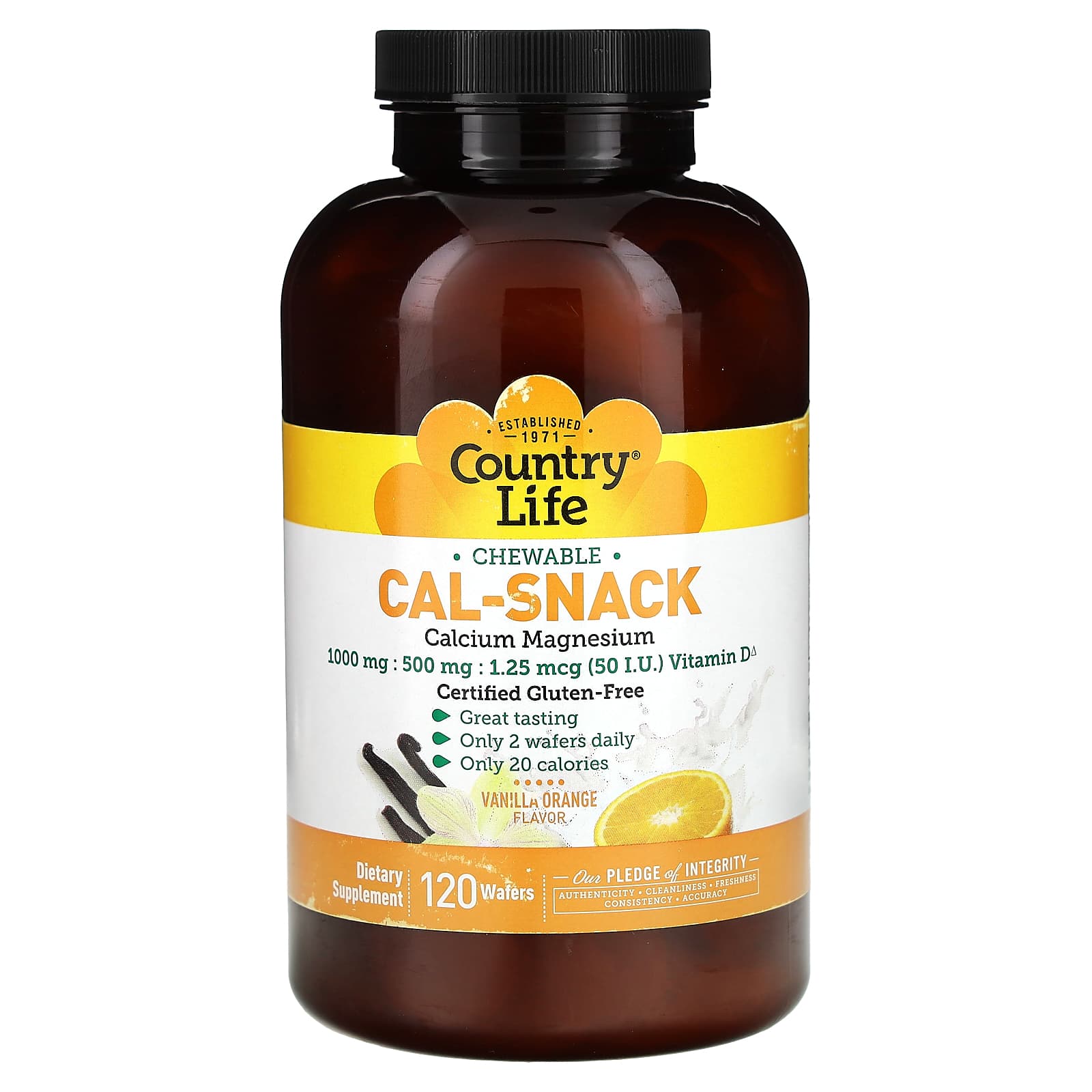Country Life, Cal-Snack, Chewable Calcium Magnesium, Vanilla Orange ...
