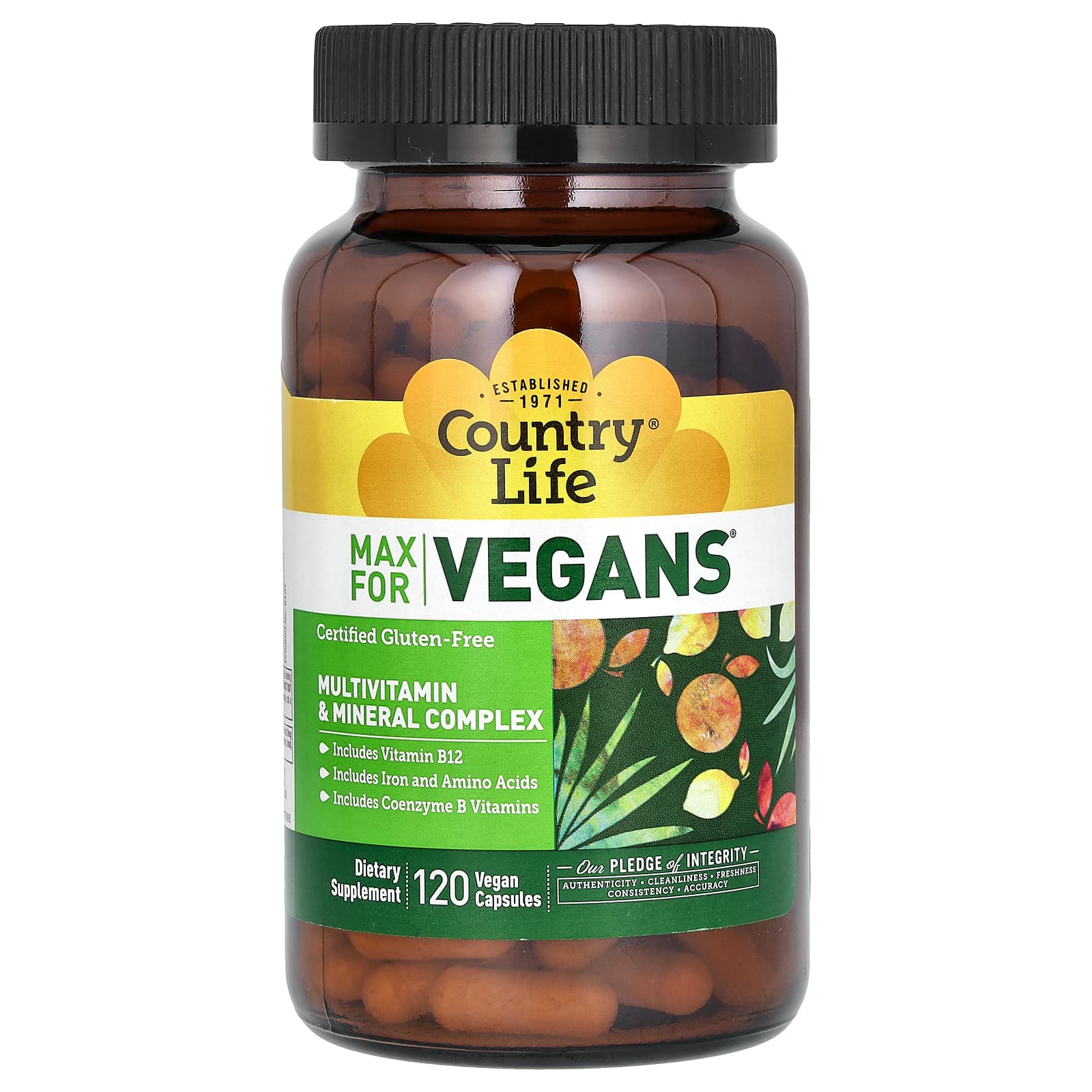 Country Life, Max for Vegans, Multivitamin & Mineral Complex, 120 Vegan ...