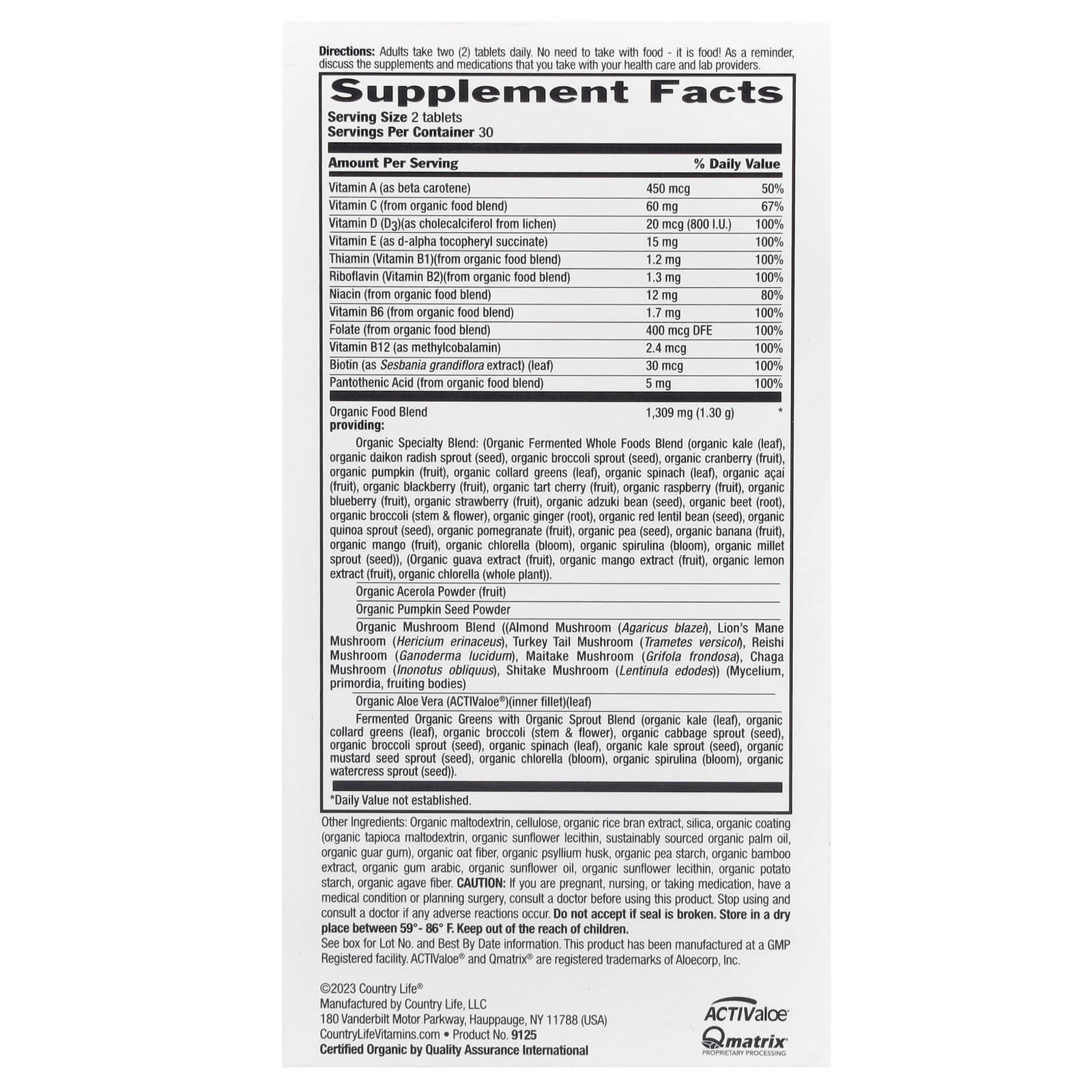 Country Life, Realfood Organics, Multivitamin For Men, 60 Easy-to ...