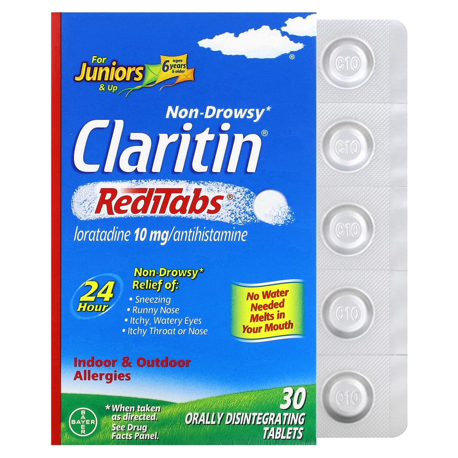Claritin, Non-Drowsy, RediTabs, Ages 6+, 10 mg, 30 Orally ...