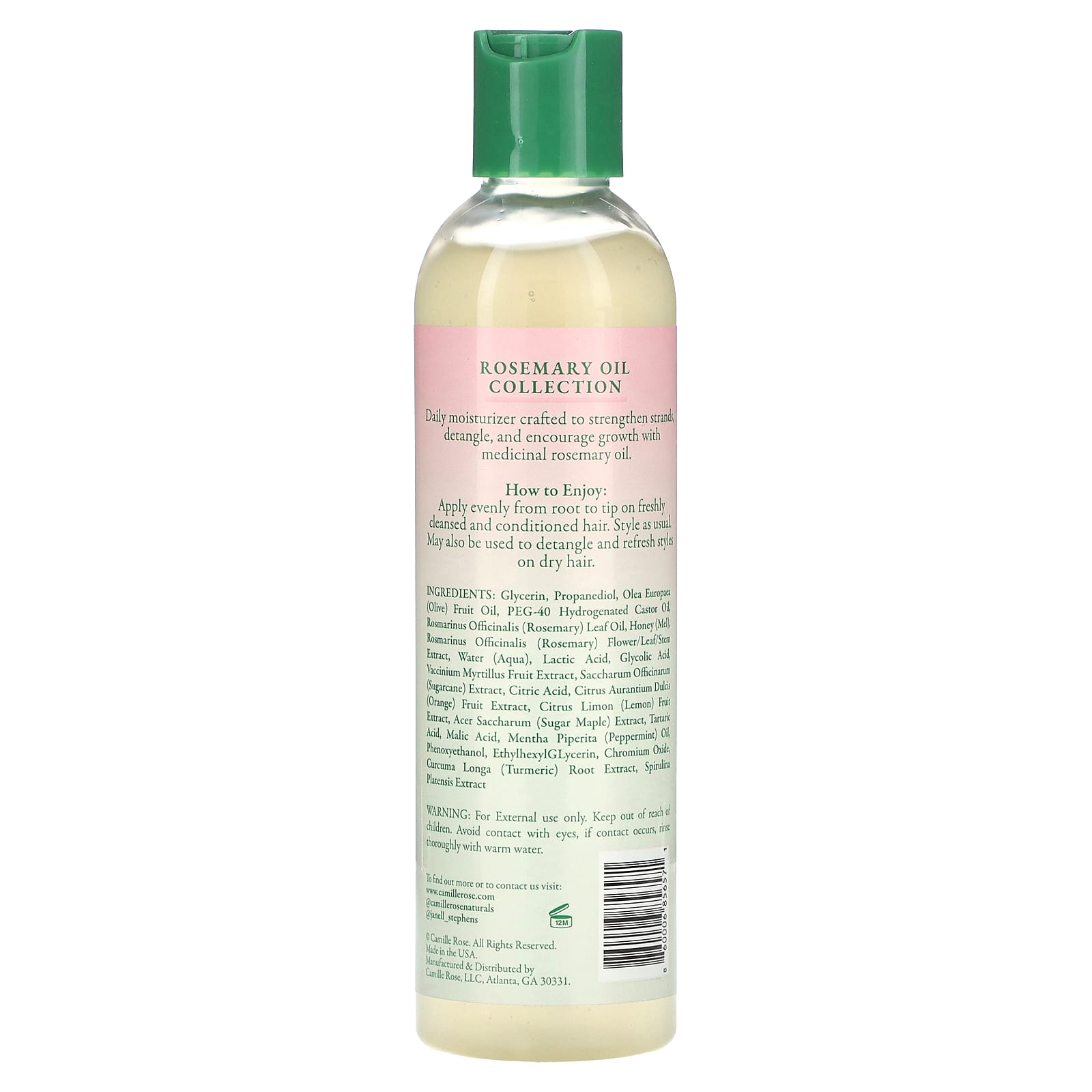Camille Rose, Strengthening Leave-In Conditioner, Rosemary Oil, 8 fl oz ...