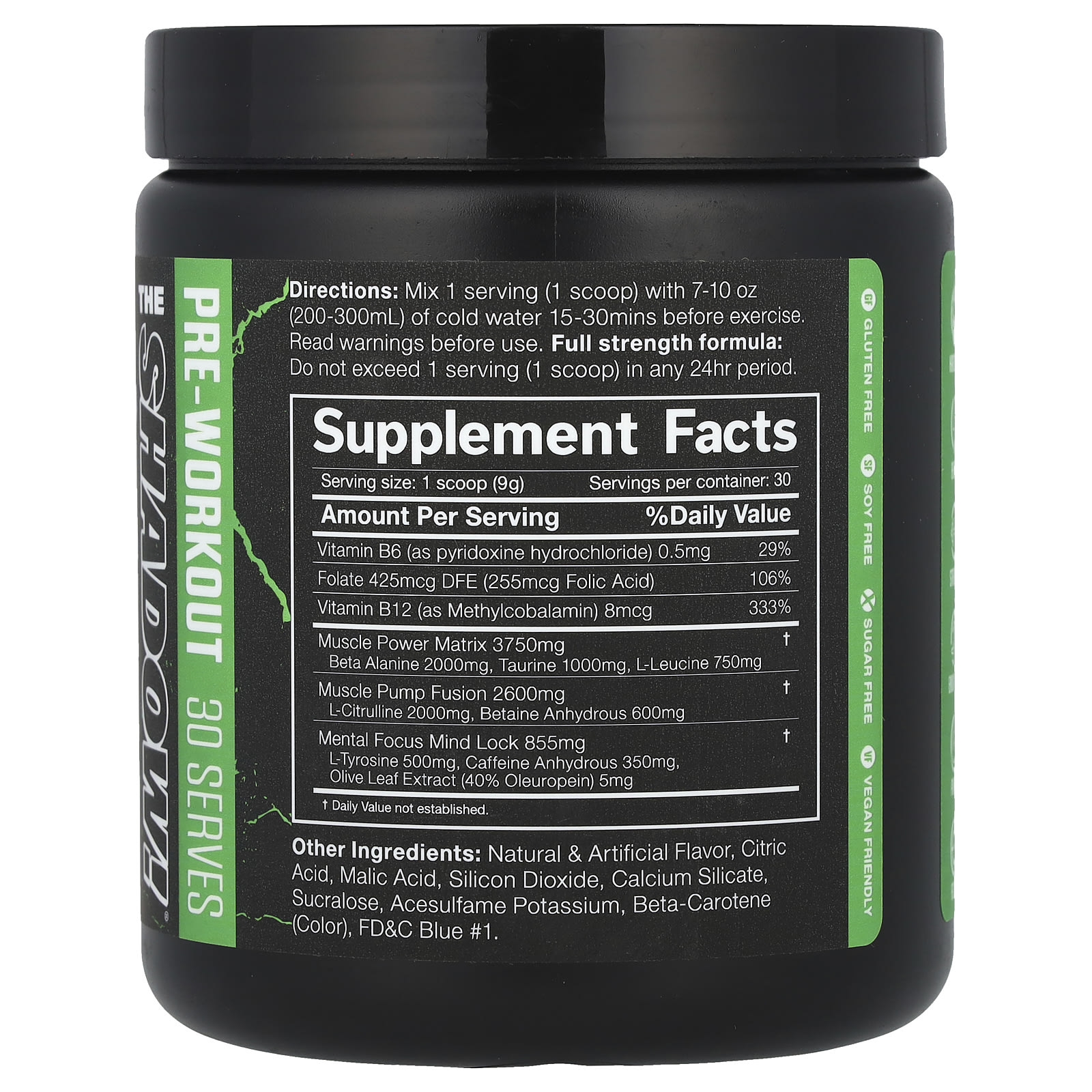 JNX Sports, The Shadow!, Pre-Workout, Green Apple, 9.5 oz (270 g)