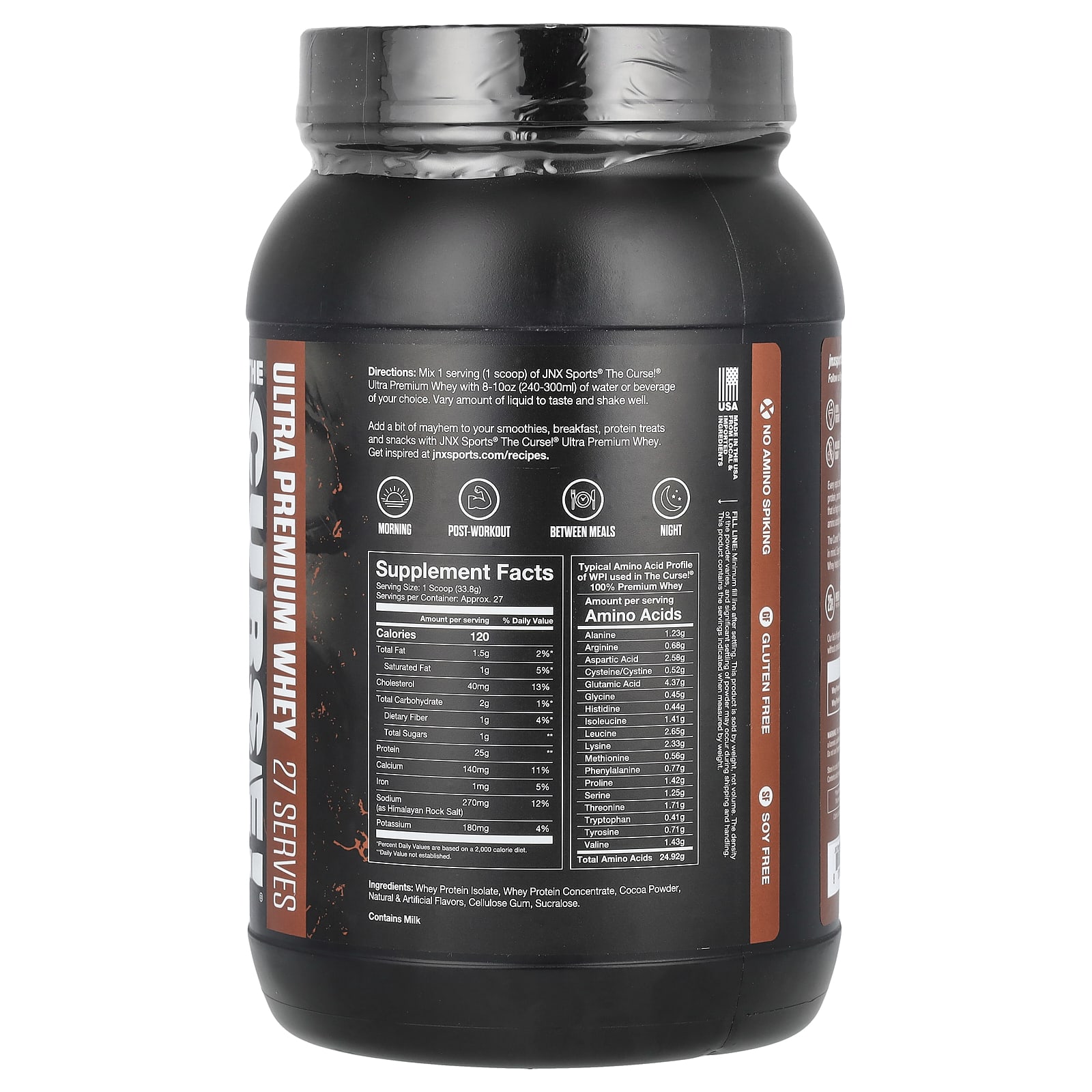 JNX Sports, The Curse!® Ultra Premium Whey, Double Chocolate, 2 lb (907 ...