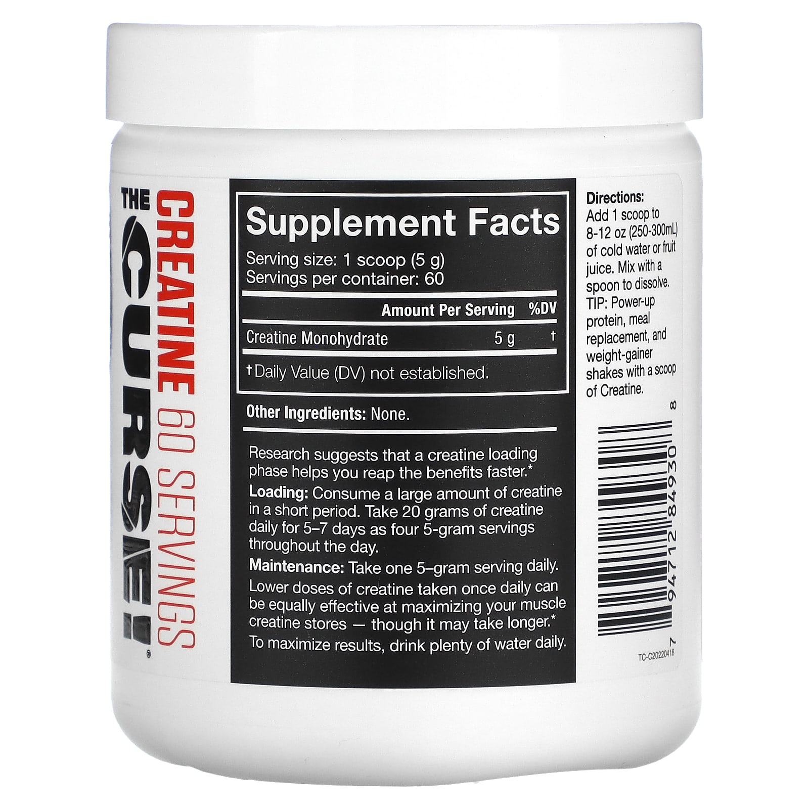 JNX Sports, The Curse, Creatina, sin sabor, 300 g (10,6 oz)