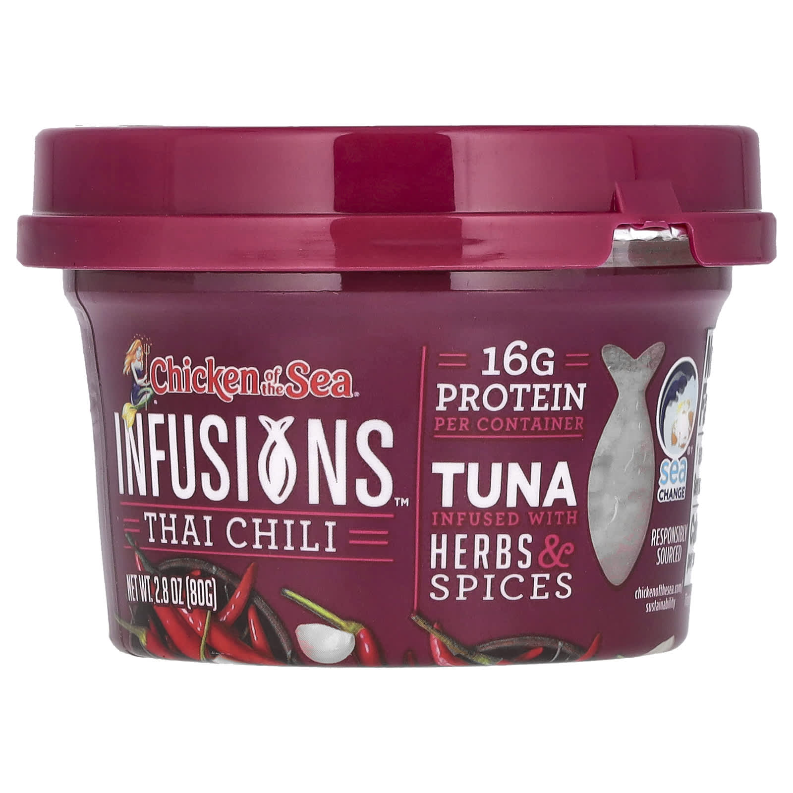 Chicken of the Sea, Infusions Wild Caught Tuna, Thai Chili, 2.8 oz (80 g)