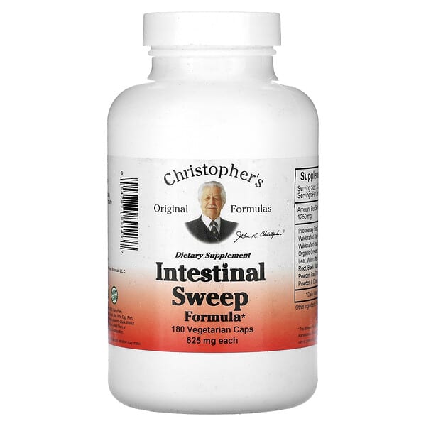 Christopher's Original Formulas, Intestinal Sweep Formula, 625 mg, 180 ...