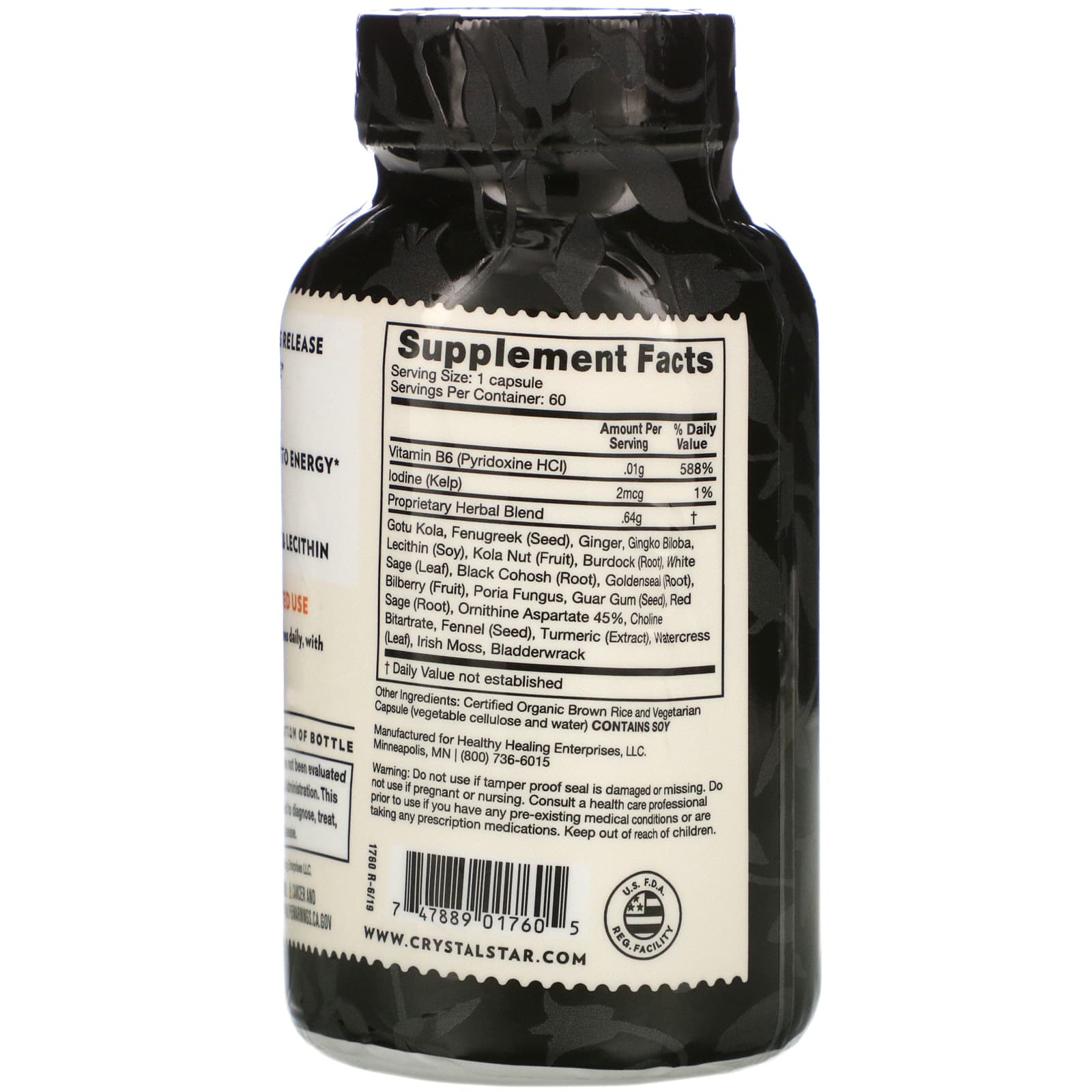 Crystal Star, Cellulite Tone, 60 Vegetarian Capsules