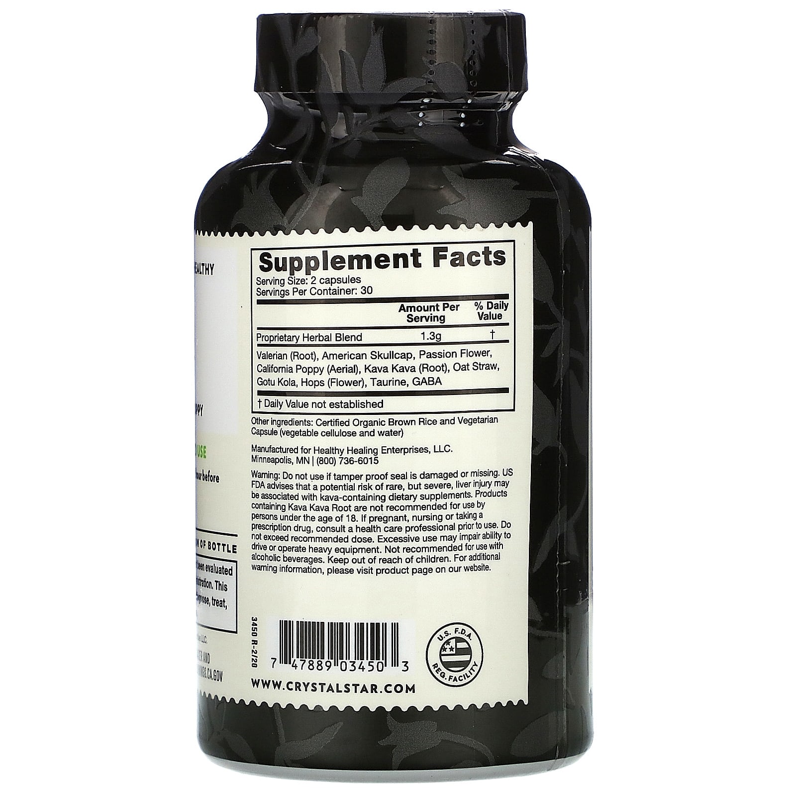 Crystal Star, Night Caps, 60 Vegetarian Capsules