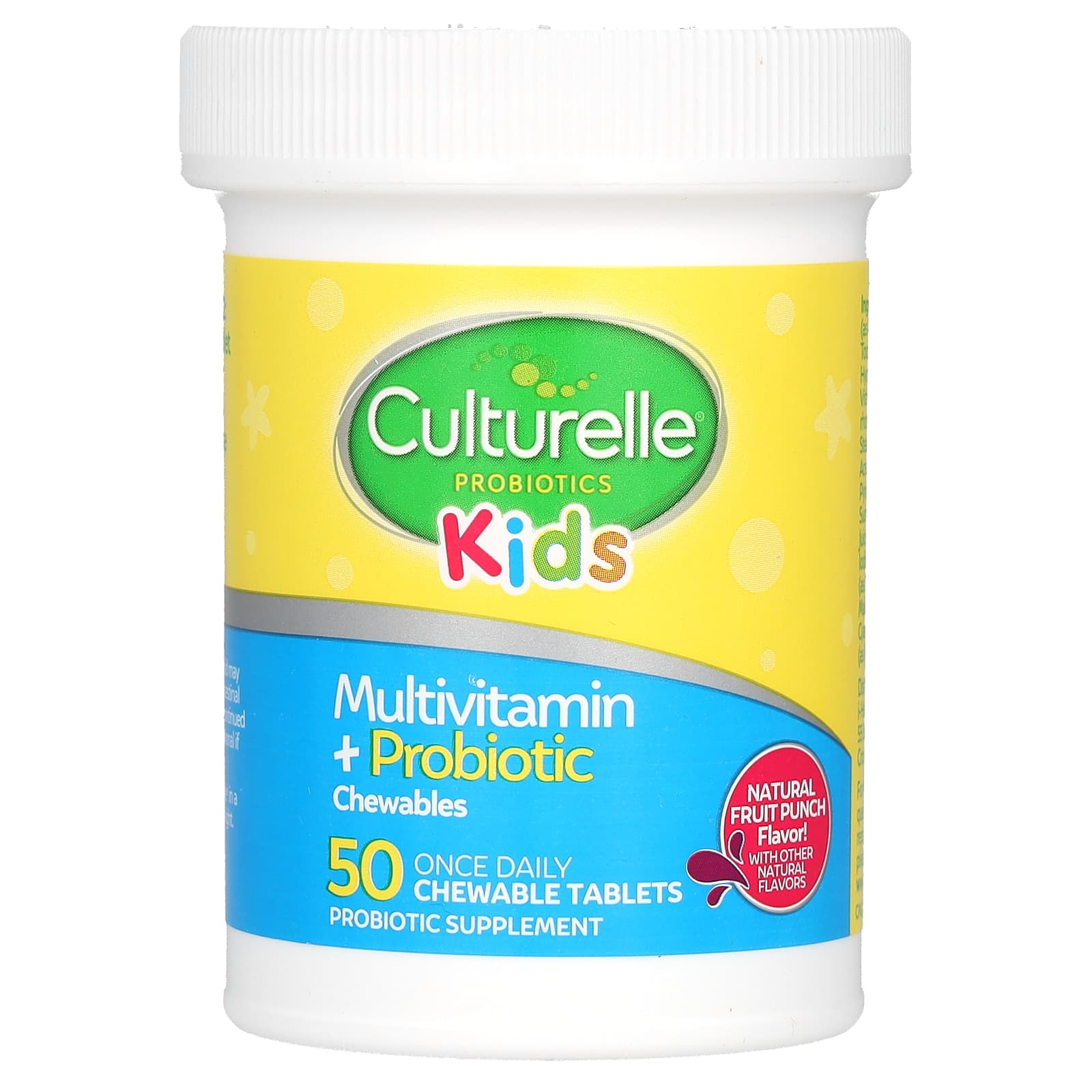 Culturelle, Kids, Multivitamin + Probiotic Chewables, 3+ Years, Natural ...