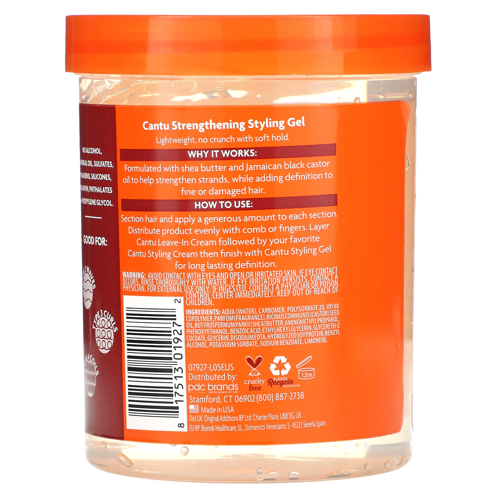 Cantu, Shea Butter, Flexible Hold Strengthening Styling Gel, 18.5 oz ...