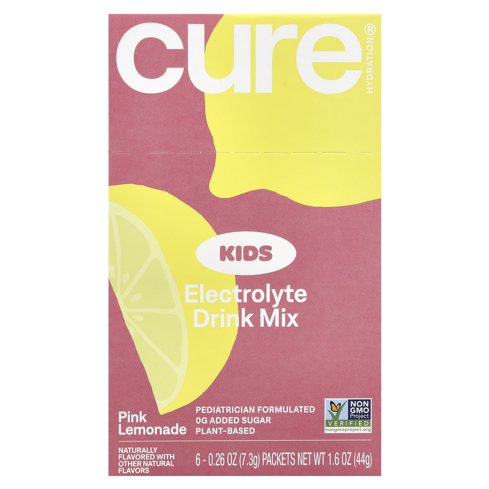 Cure Hydration, Kids, Electrolyte Drink Mix, Pink Lemonade, 6 Packets ...