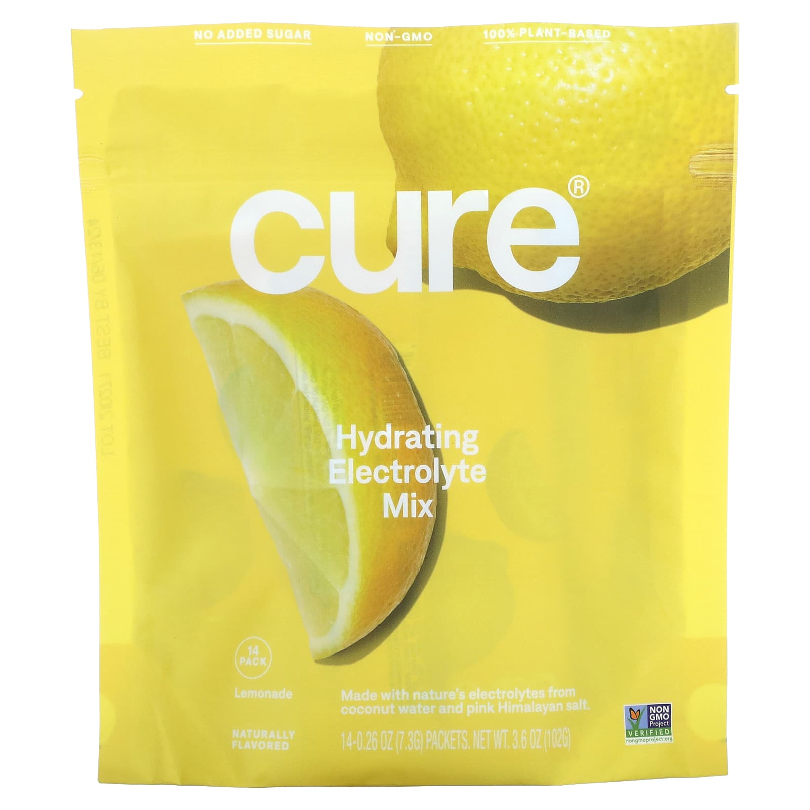 Cure Hydration, Hydrating Electrolyte Mix, Lemonade, 14 Packets, 0.26 ...