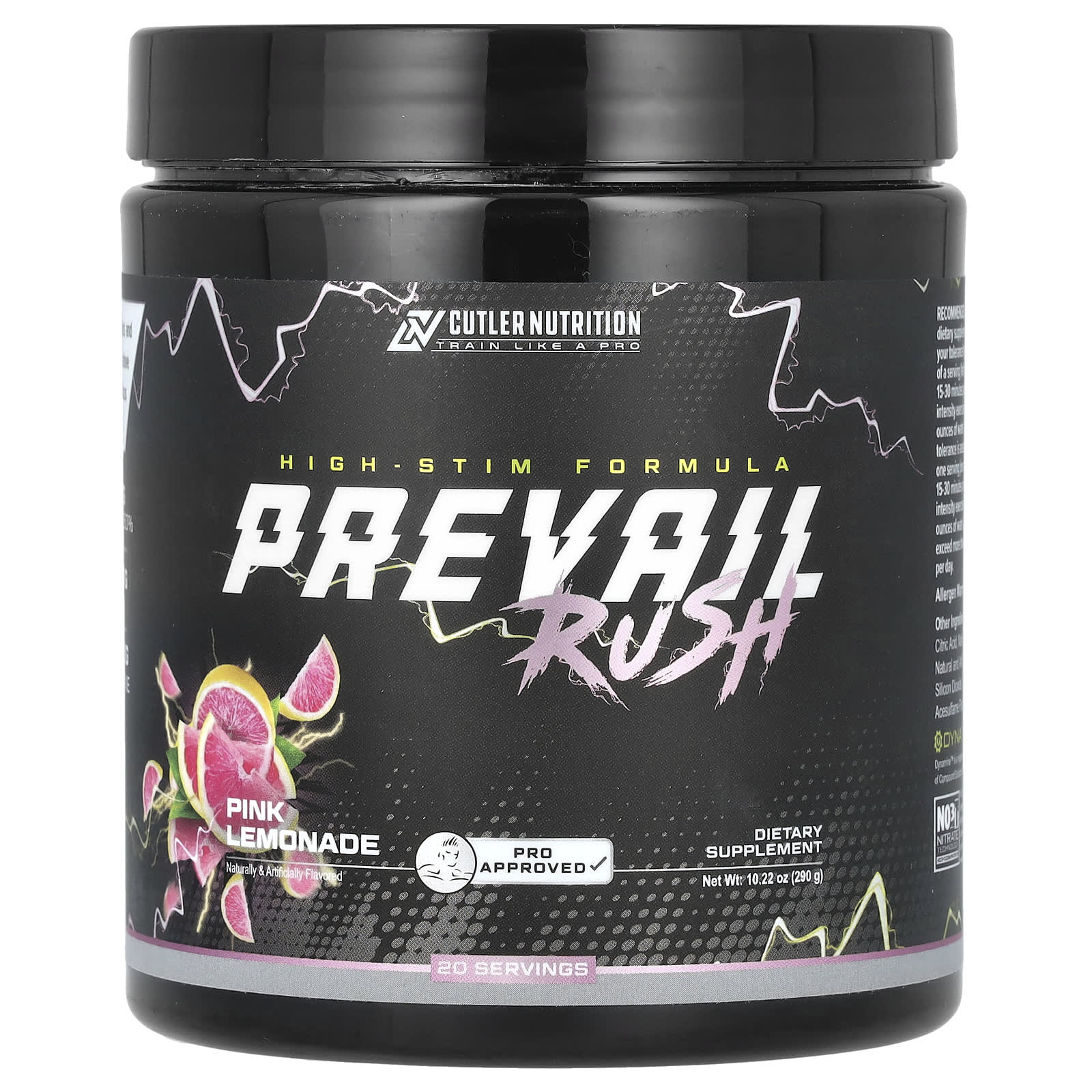 Cutler Nutrition, Prevail Rush, High-Stim Formula, Pink Lemonade, 10.22 ...