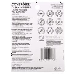 Covergirl, Clean Invisible, Loose Powder, 105 Translucent Fair, 0.63 oz ...