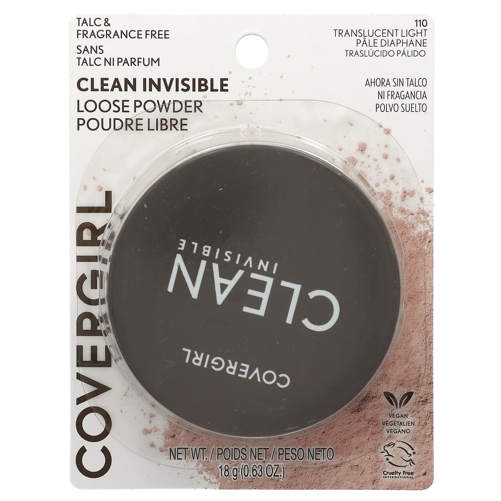 Covergirl, Clean Invisible, Loose Powder, 110 Translucent Light, 0.63 ...