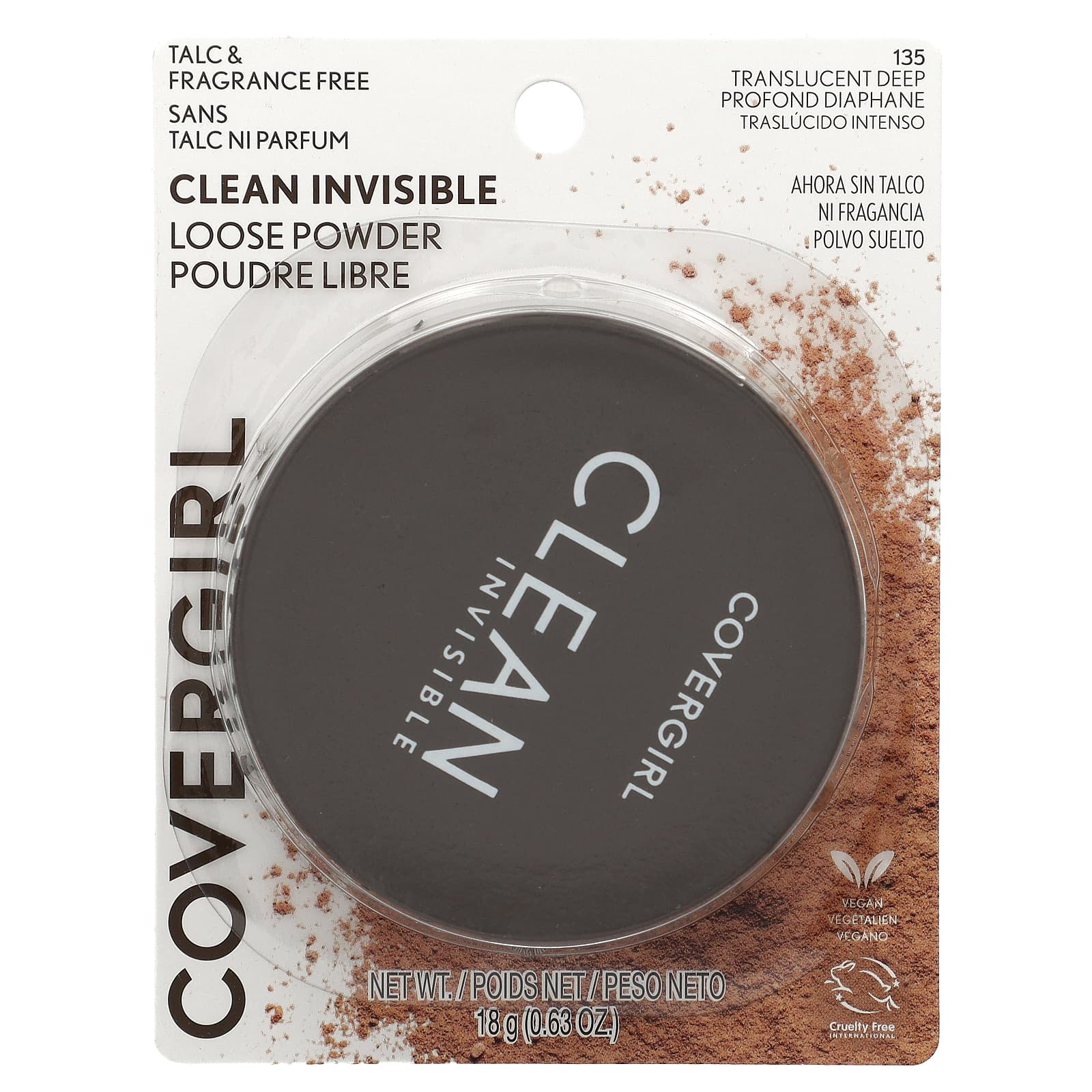Covergirl, Clean Invisible, Loose Powder, 135 Translucent Deep , 0.63 ...