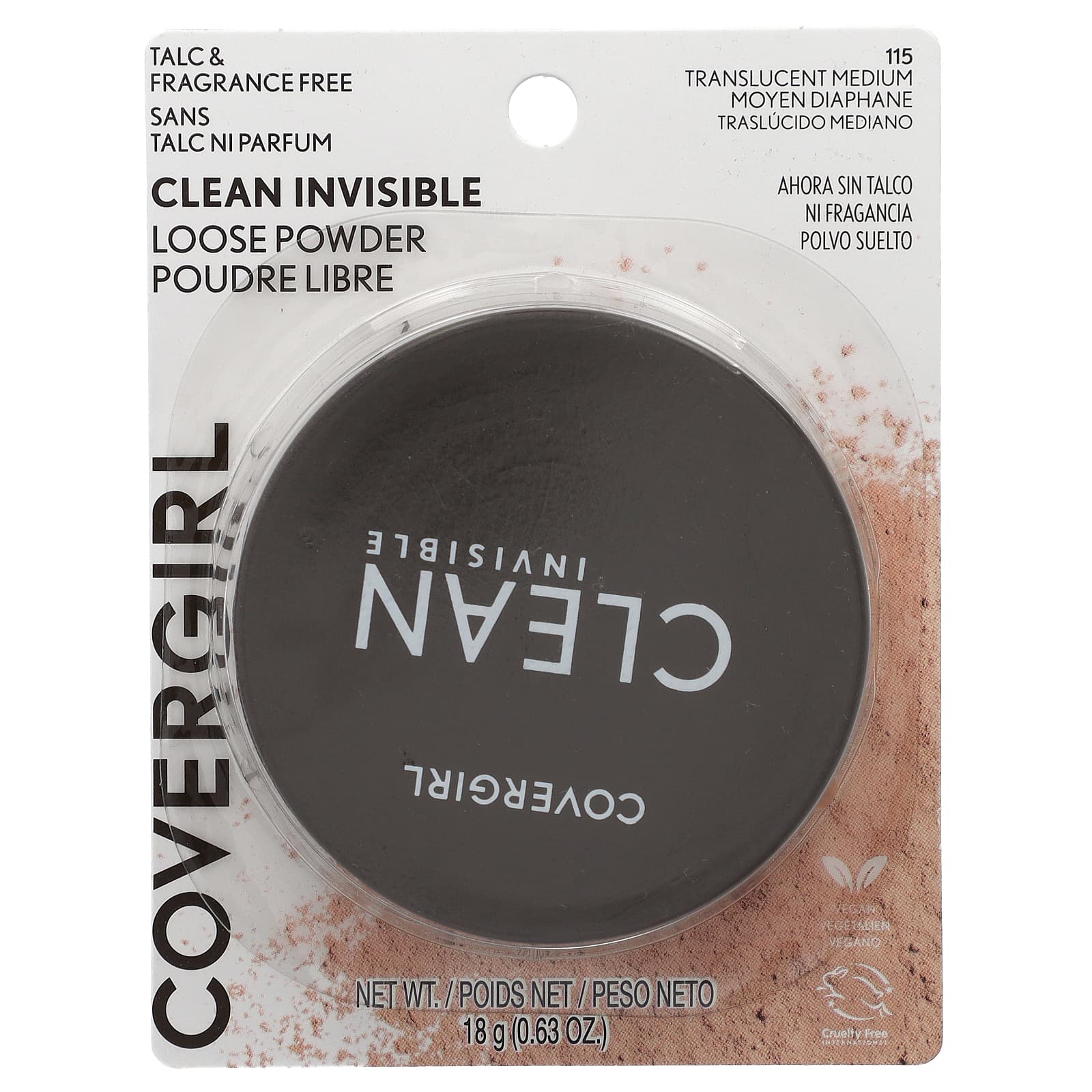 Covergirl, Clean Invisible, Loose Powder, 115 Translucent Medium, 0.63 ...