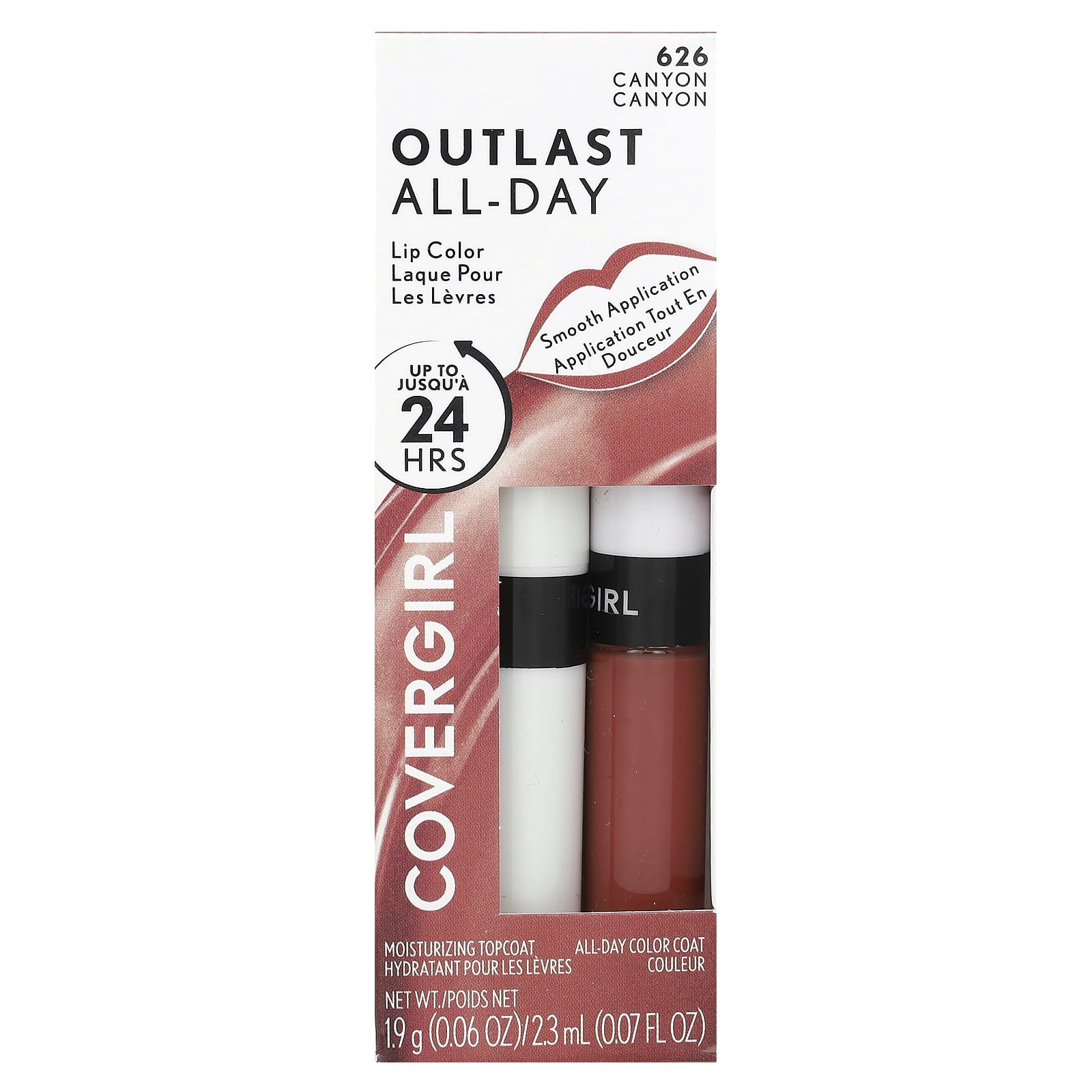 Covergirl, Outlast All-Day, Lip Color, 626 Canyon, 2 Piece Set
