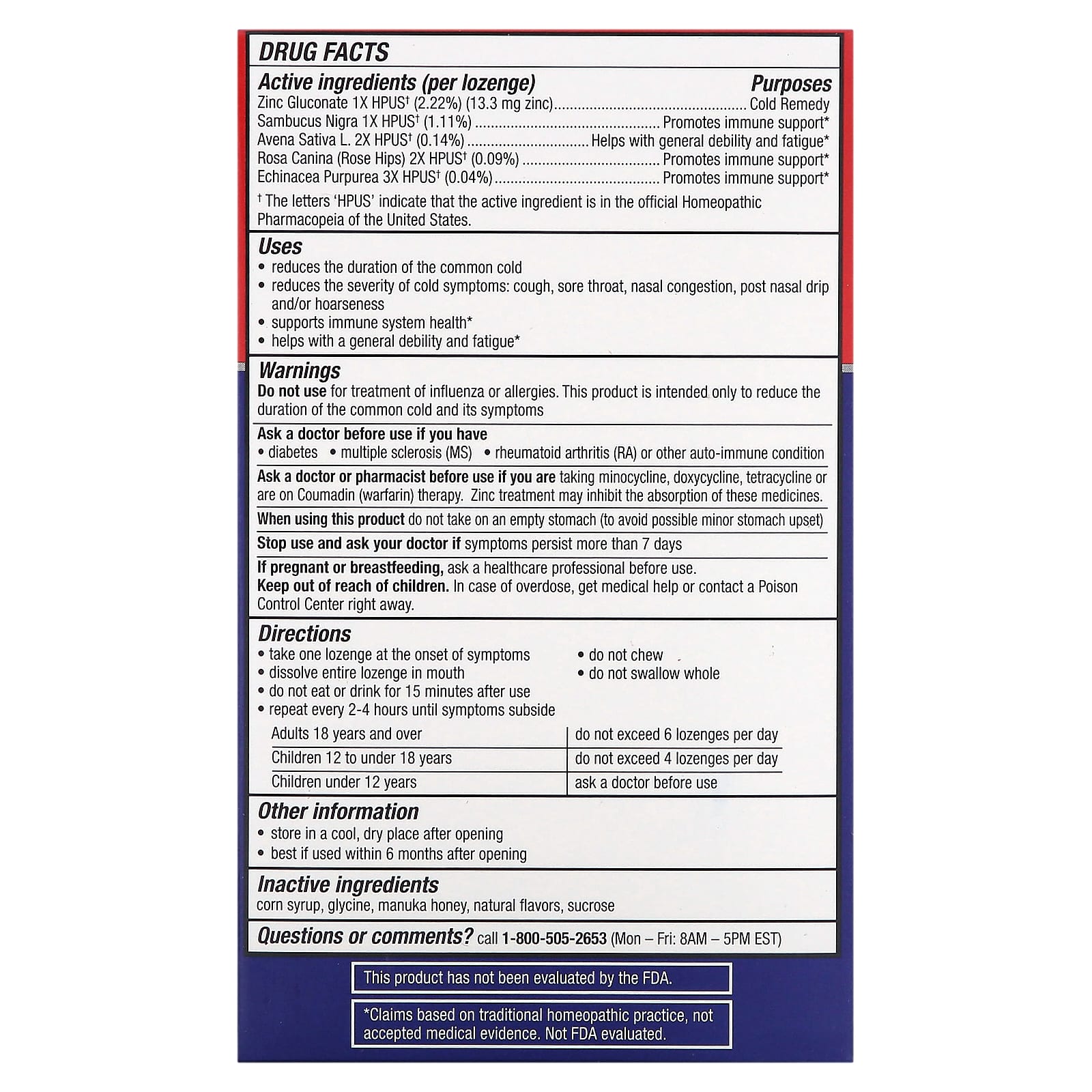 Cold Eeze, Cold Remedy, Homeopathic Plus Defense, Natural Manuka Honey ...