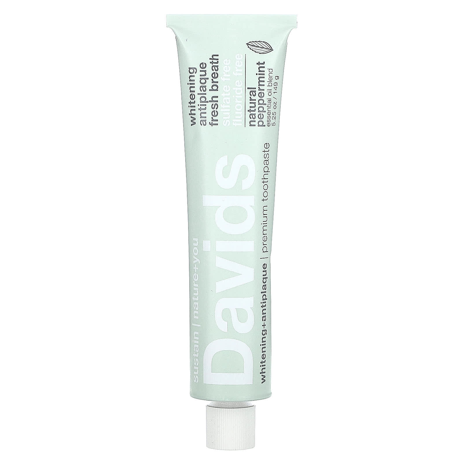 Davids Toothpaste, Premium Toothpaste, Whitening + Antiplaque, Natural ...