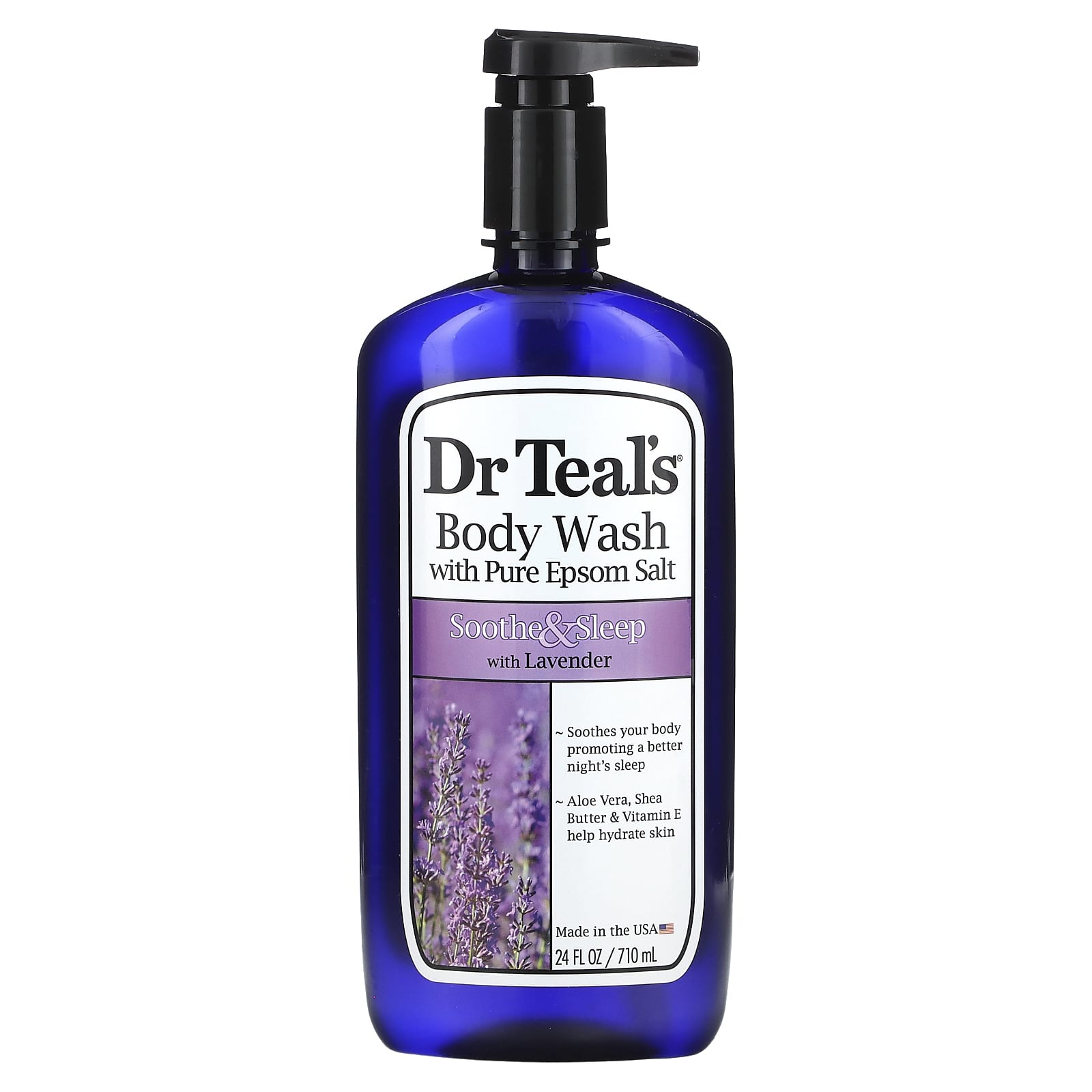 Dr. Teal's, Body Wash With Pure Epsom Salt, Lavender, 24 fl oz (710 ml)
