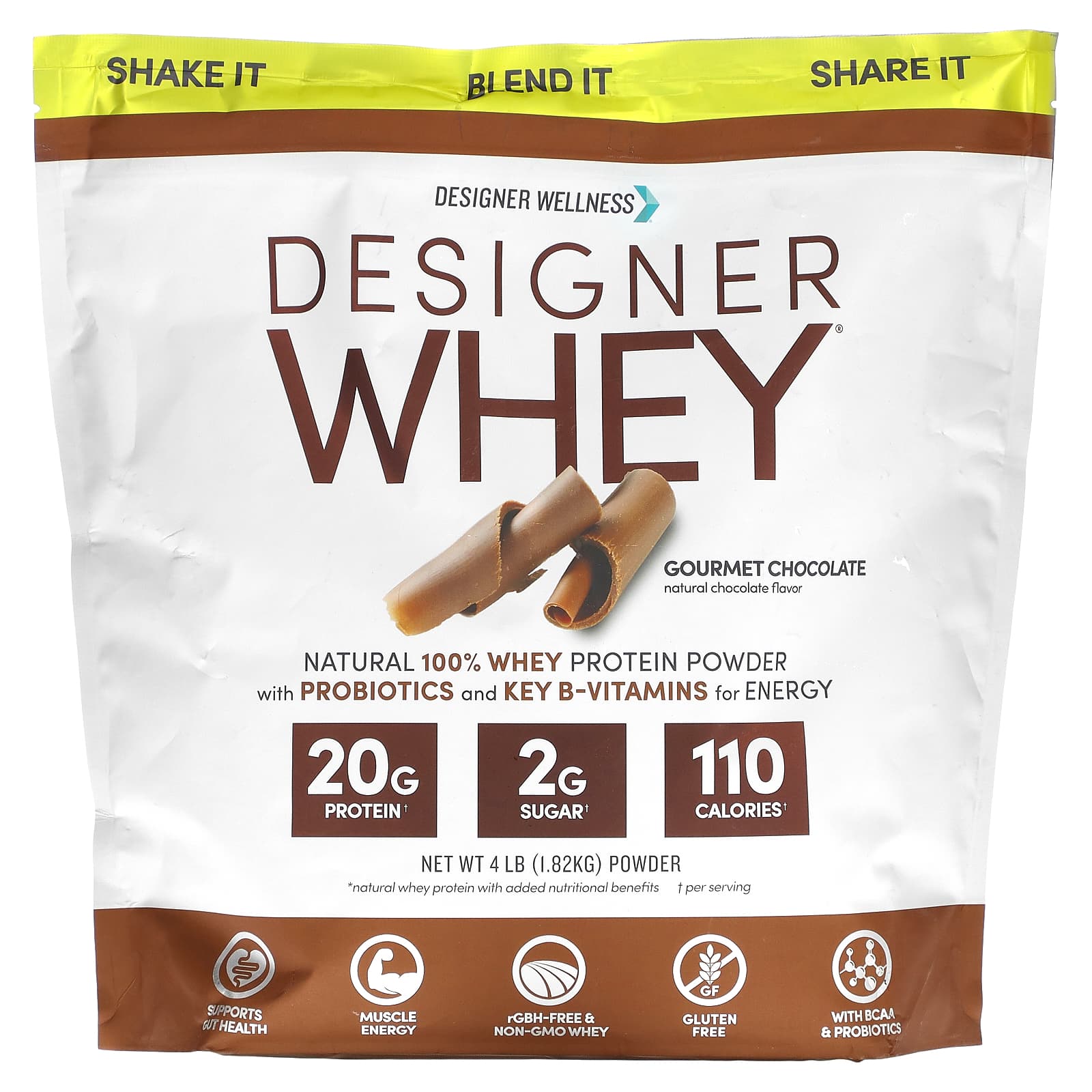 Designer Wellness, Designer Whey, Natural 100% Whey Protein Powder ...
