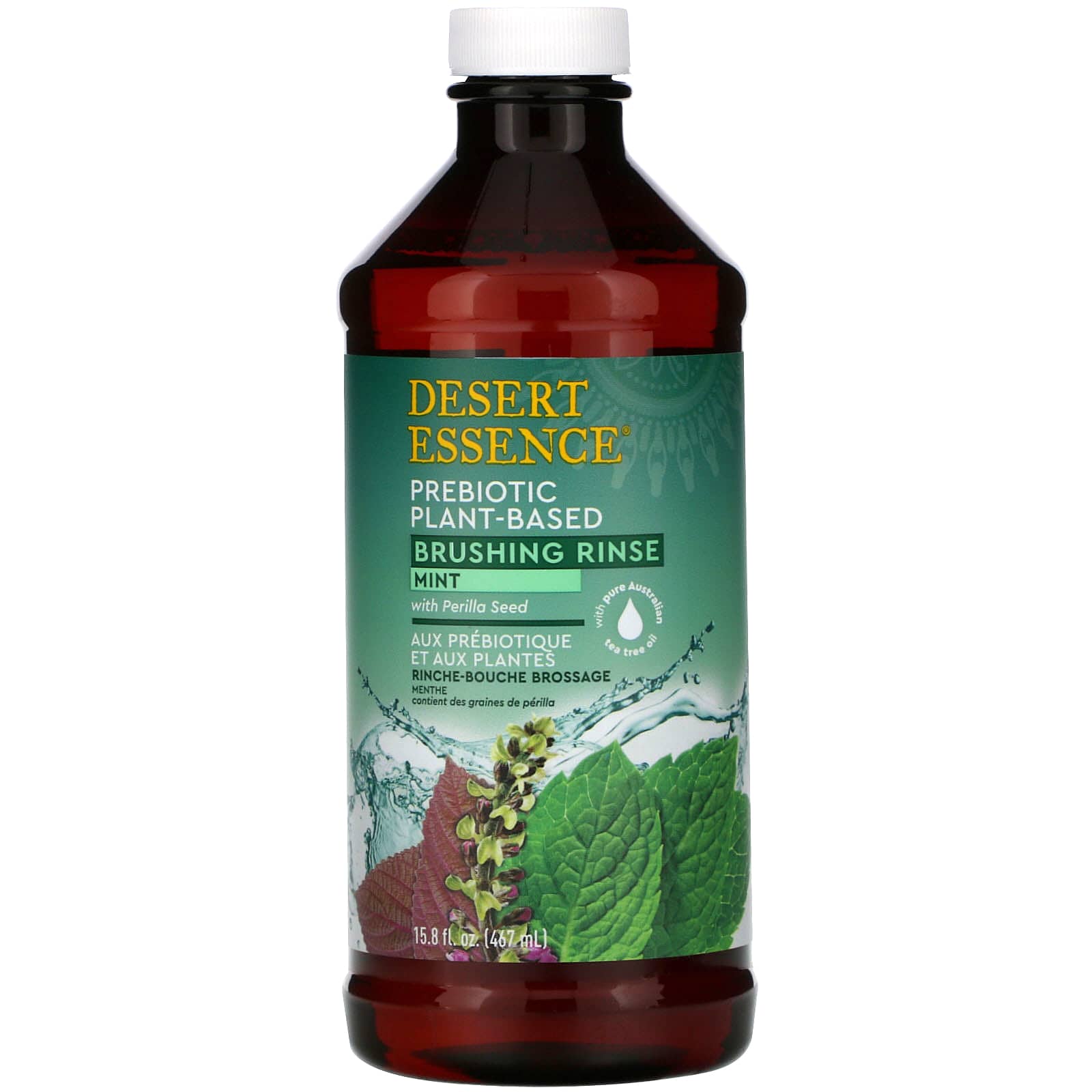 Desert Essence, Prebiotic, Plant-Based Brushing Rinse, Mint, 15.8 fl oz ...