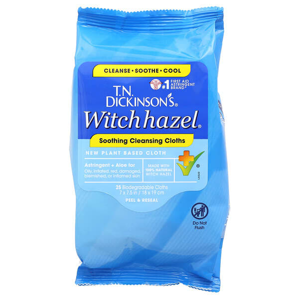 Dickinson Brands, Witch Hazel, Soothing Cleansing Cloths, 25 ...