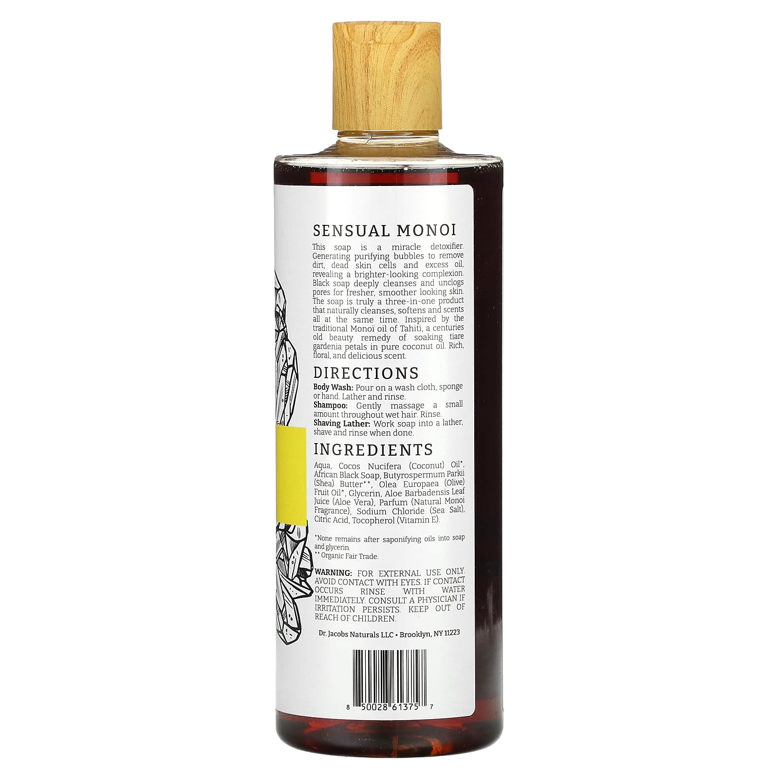 Dr Jacobs Naturals Plant Based African Black Soap Body Wash Sensual