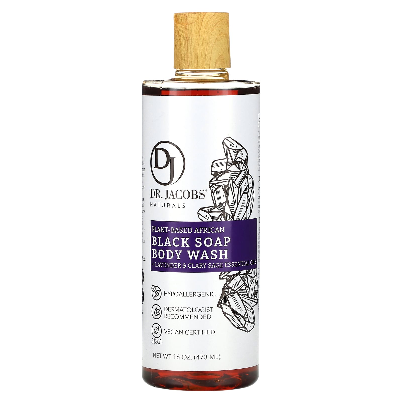 Dr Jacobs Naturals Plant Based African Black Soap Body Wash Lavender