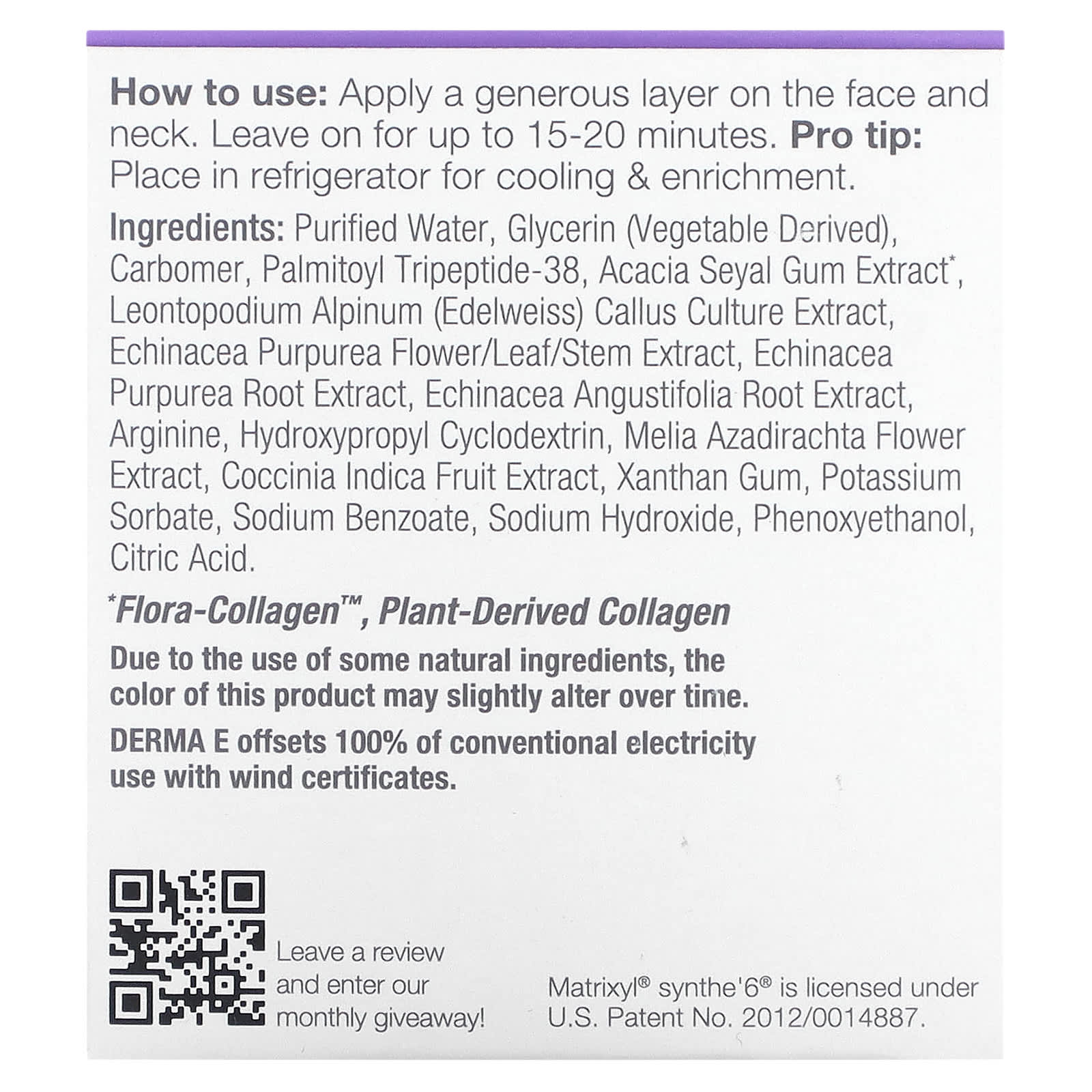 DERMA E, Advanced Peptides & Flora-Collagen Cryo-Gel Beauty Mask, 2 oz ...