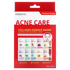 Dermal, Collagen Essence Beauty Masks, Acne Care, Assorted, 10 Sheets ...