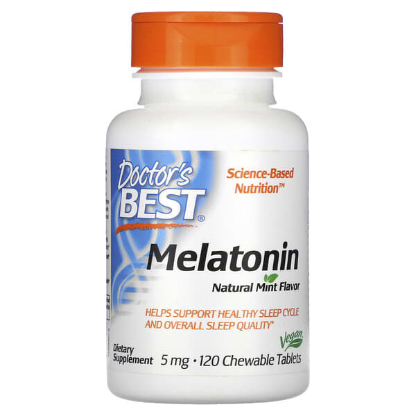 Doctor's Best, Melatonin, Natural Mint, 5 mg, 120 Chewable Tablets