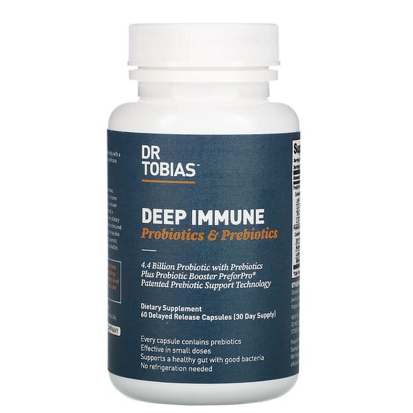 Dr. Tobias, Deep Immune, Probiotics & Prebiotics, 60 Delayed Release ...