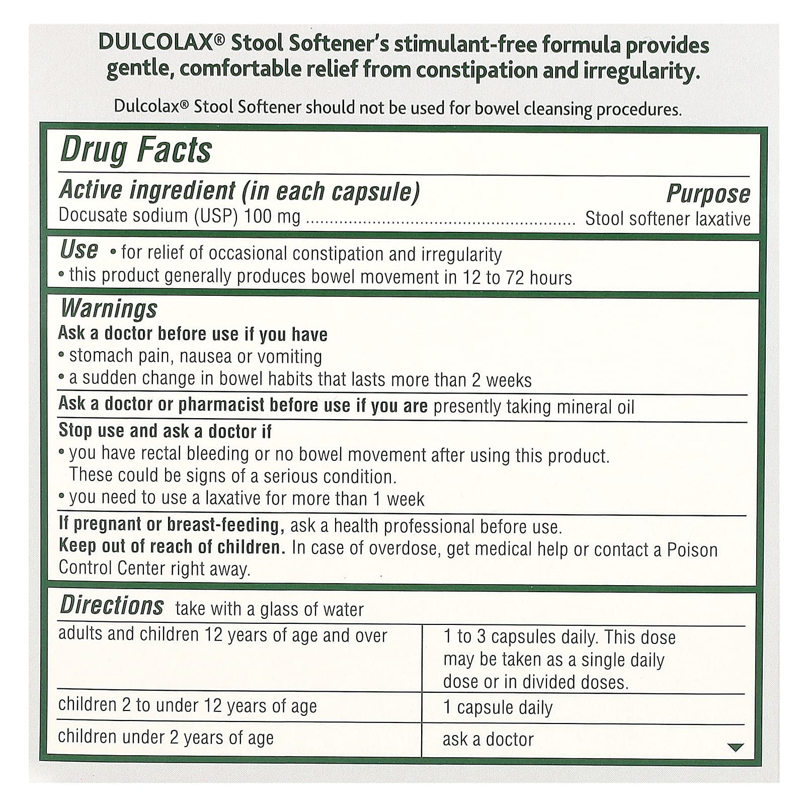 Dulcolax, Stool Softener, 50 Liquid Gels