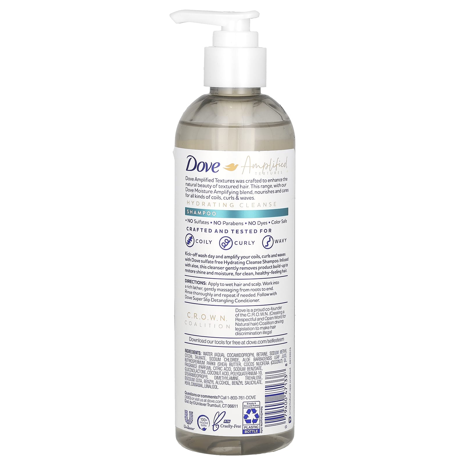 Dove, Amplified Textures, Hydrating Cleanse Shampoo, 11.5 fl oz (340 ml)