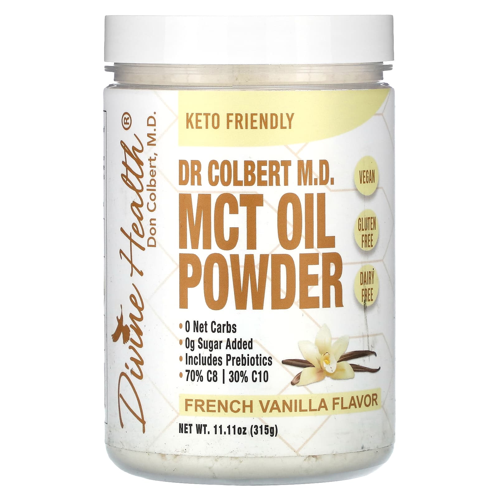Divine Health, Dr Colbert M.D. MCT Oil Powder, French Vanilla, 11.11 oz ...