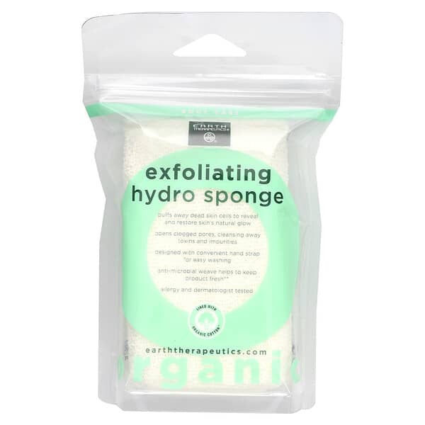Earth Therapeutics, Exfoliating Hydro Sponge, Rectangular, 1 Sponge