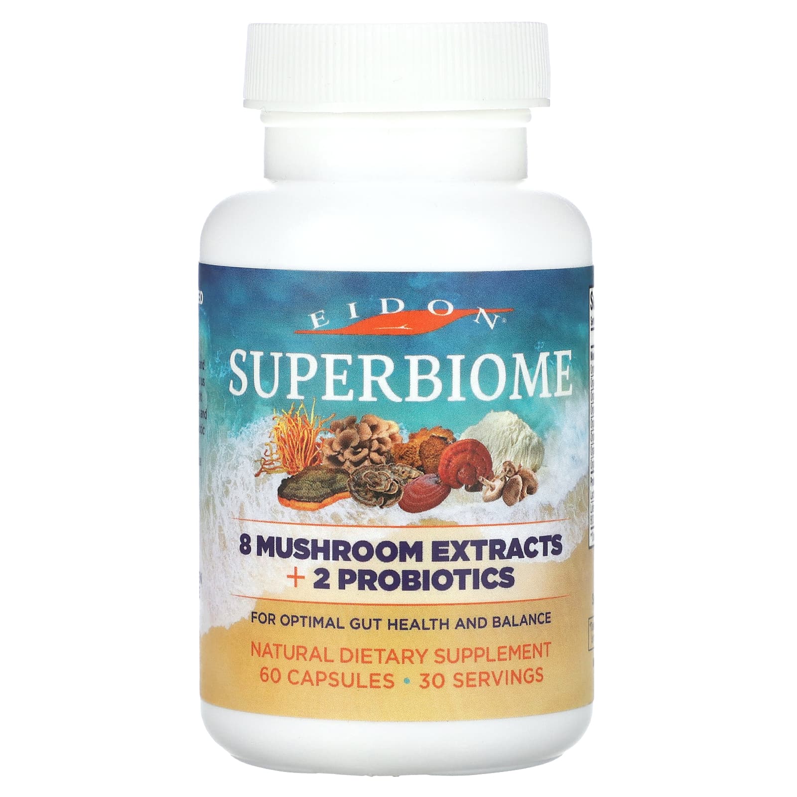 Eidon Ionic Minerals, Superbiome, 8 Mushroom Extracts + 2 Probiotics ...