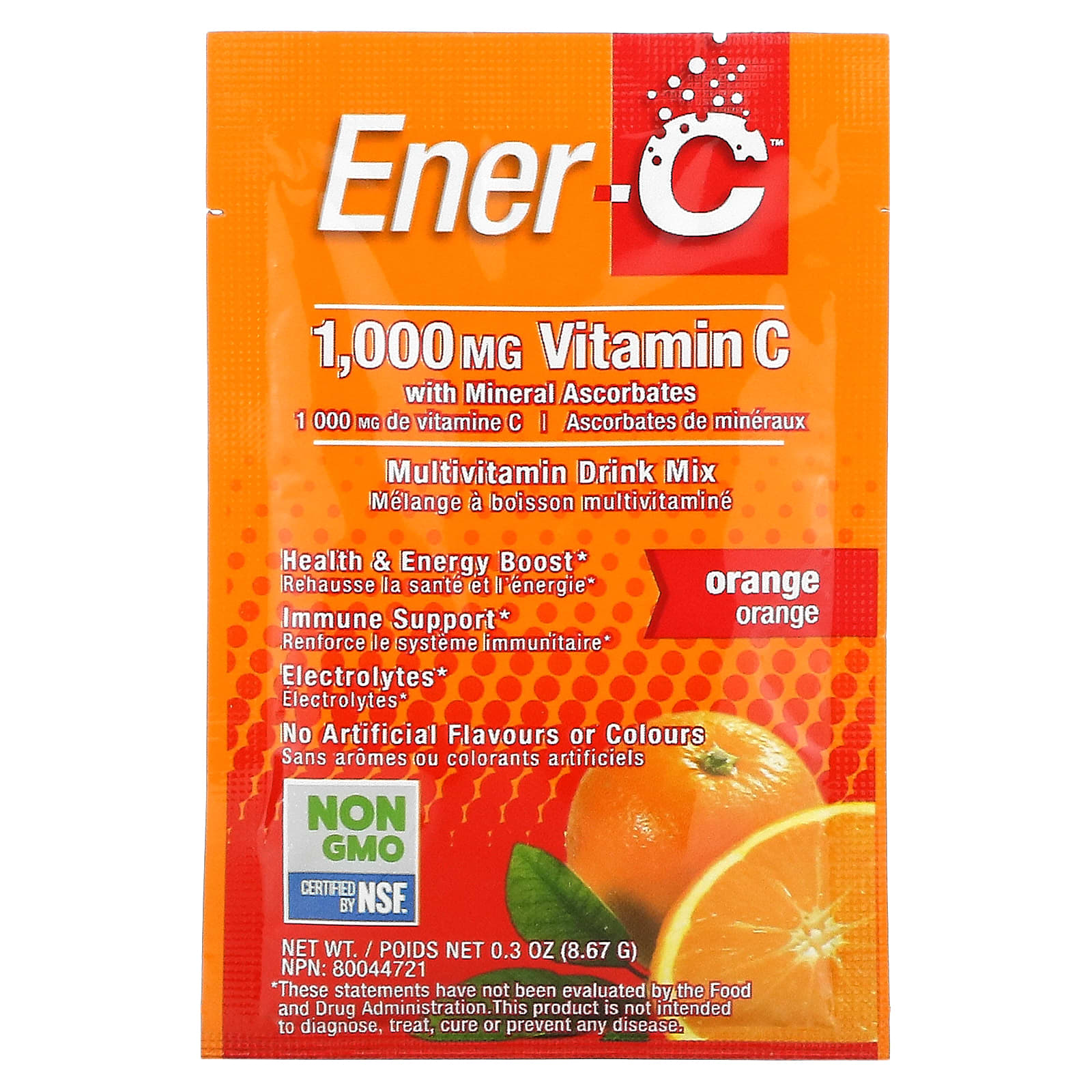 Ener-C, Vitamin C, Multivitamin Drink Mix, Orange, 1,000 mg, 30 Packets ...
