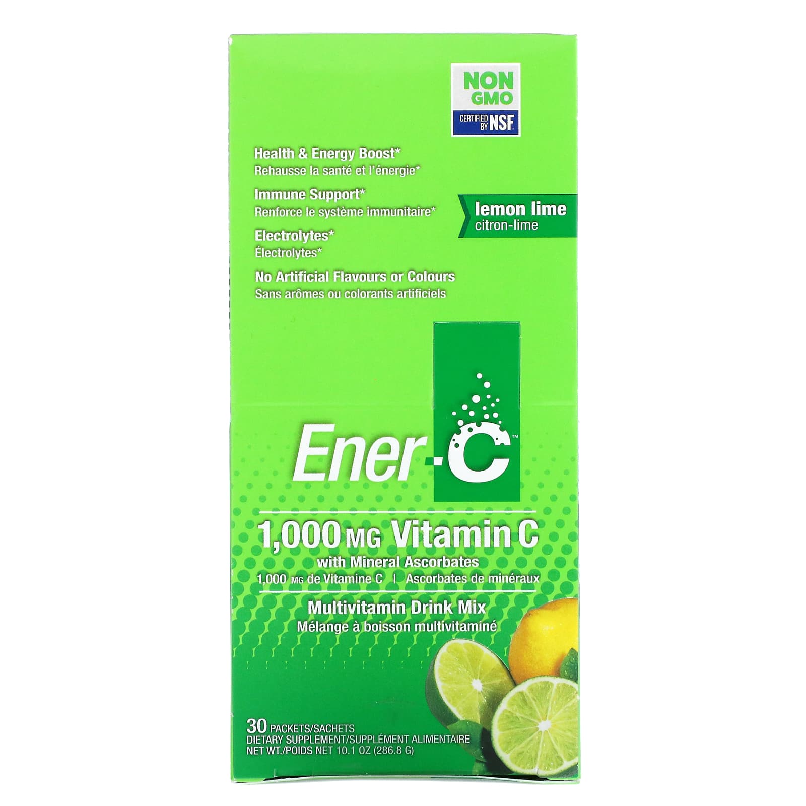 Ener-C, Vitamin C, Multivitamin Drink Mix, Lemon Lime, 1,000 mg, 30 ...